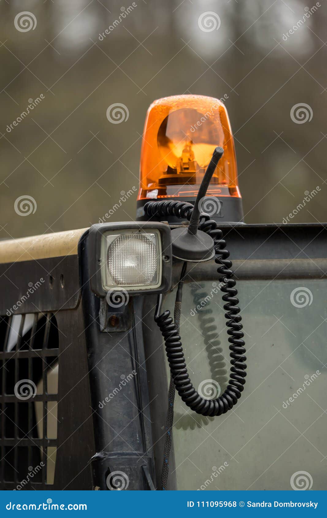 A Signal Light on a Construction Vehicle Stock Photo - Image of ...