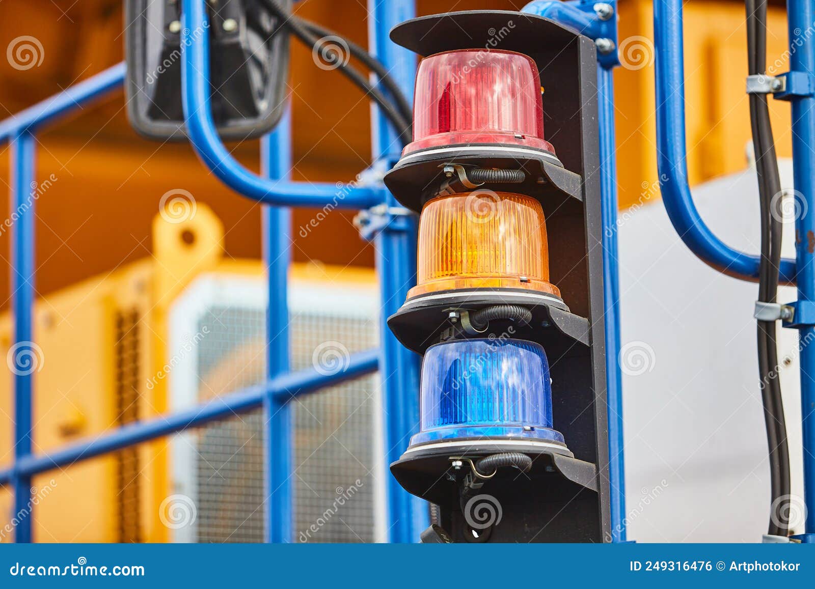 Signal Lights on Expensive Modern Equipment that Works on Coal Mining ...
