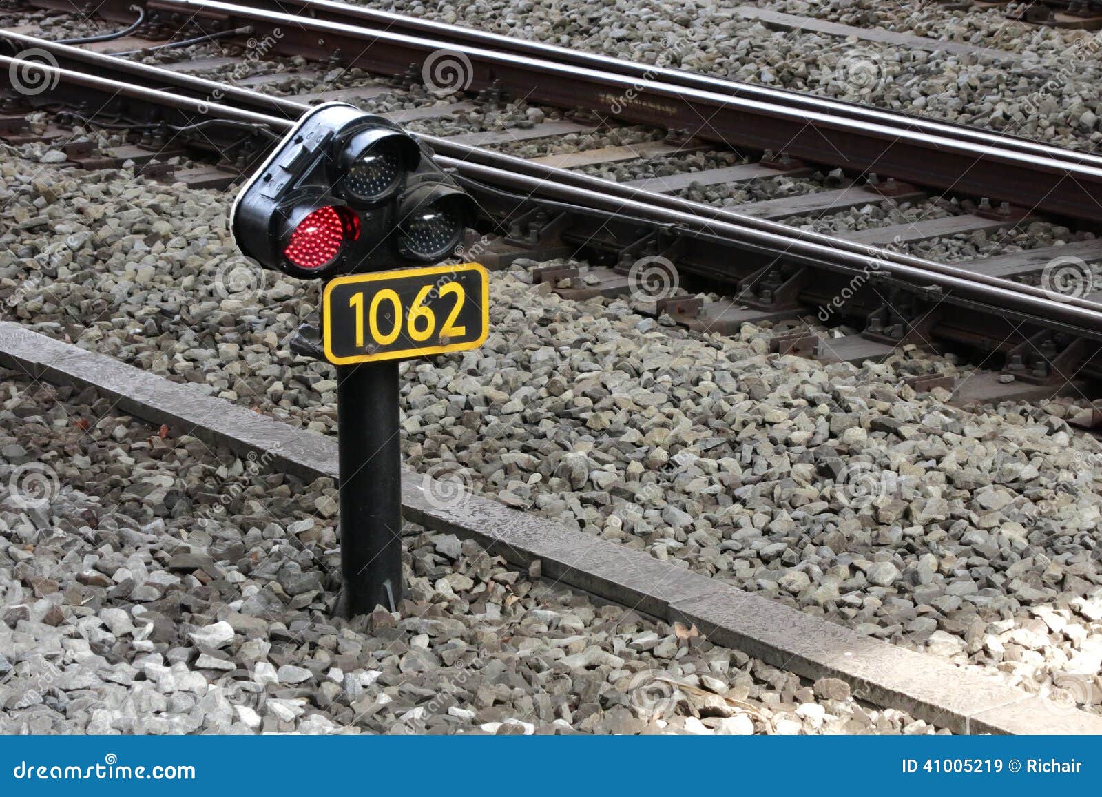 Signal Next To Railway Track Stock Image - Image of stopping, steel ...