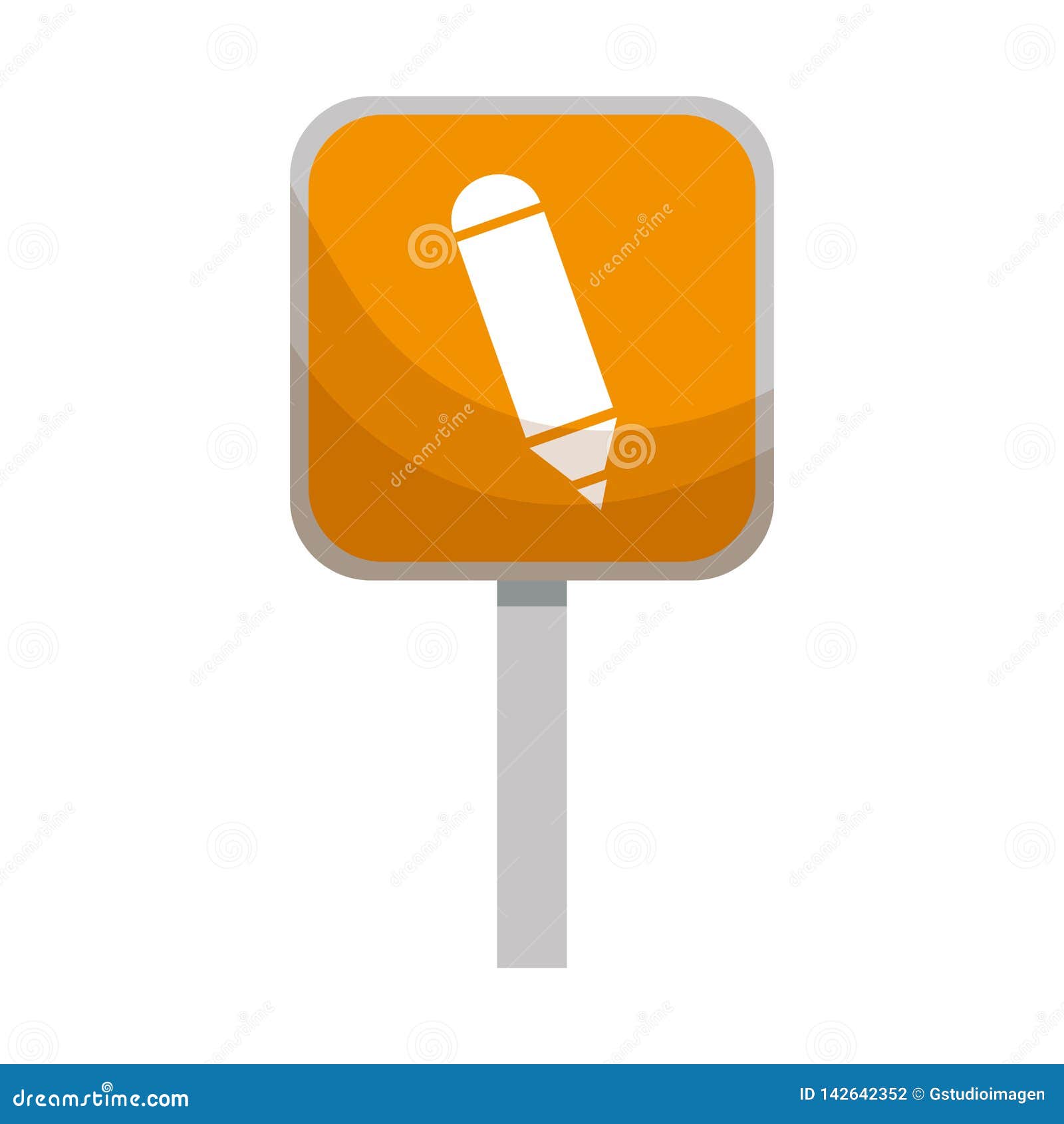 Signal with pencil write stock vector. Illustration of object - 142642352