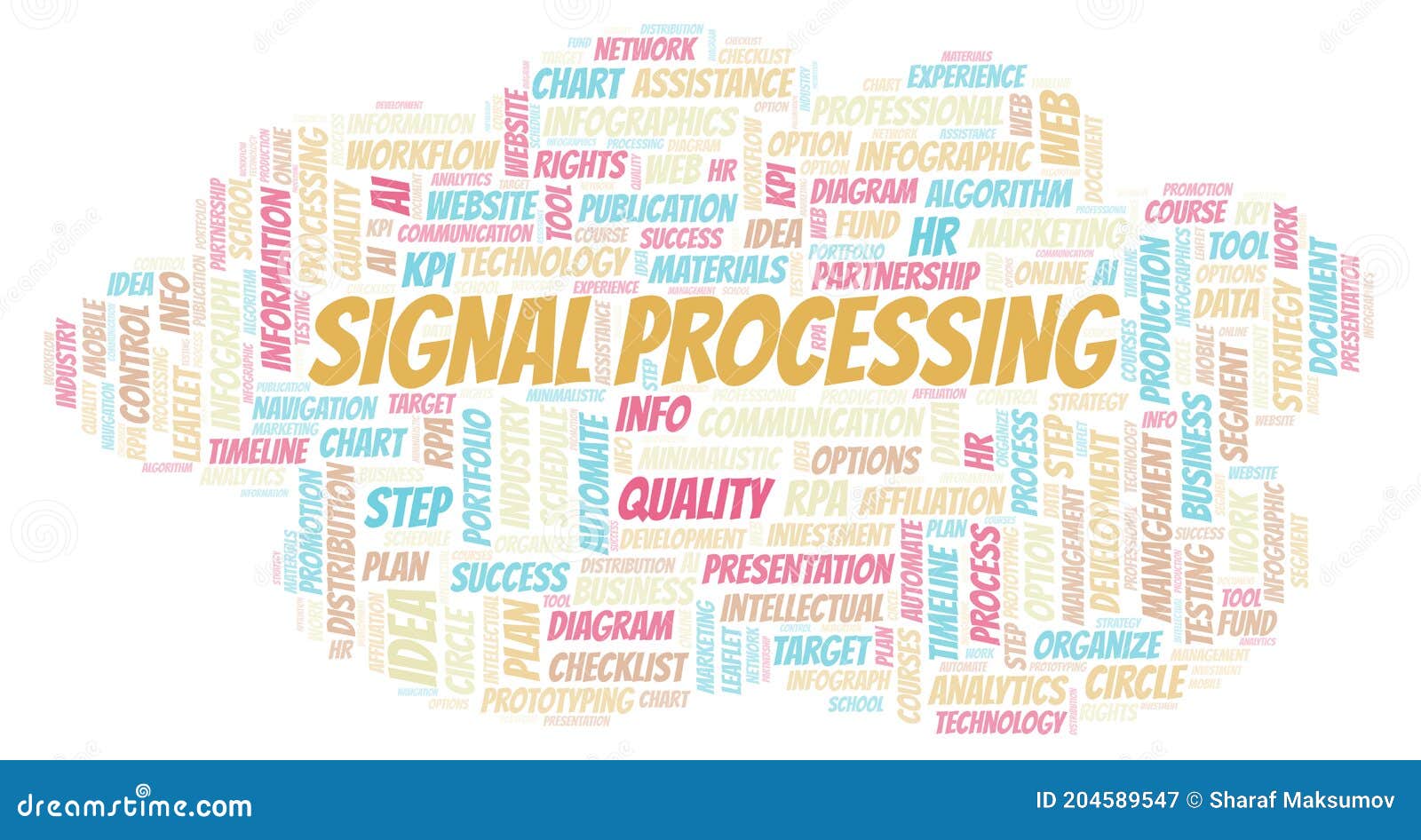 Signal Processing Typography Word Cloud Create with the Text only ...