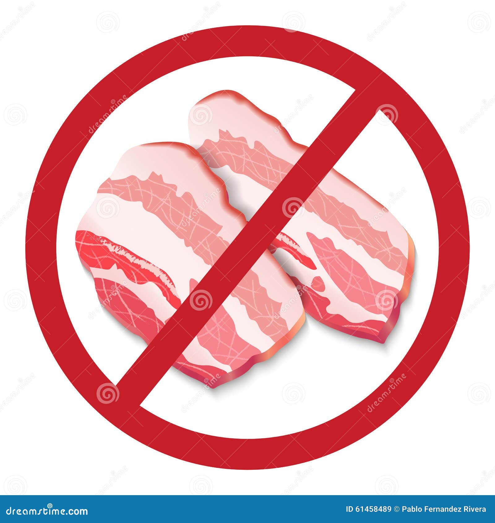 Signal Prohibited Bacon stock vector. Illustration of caution - 61458489