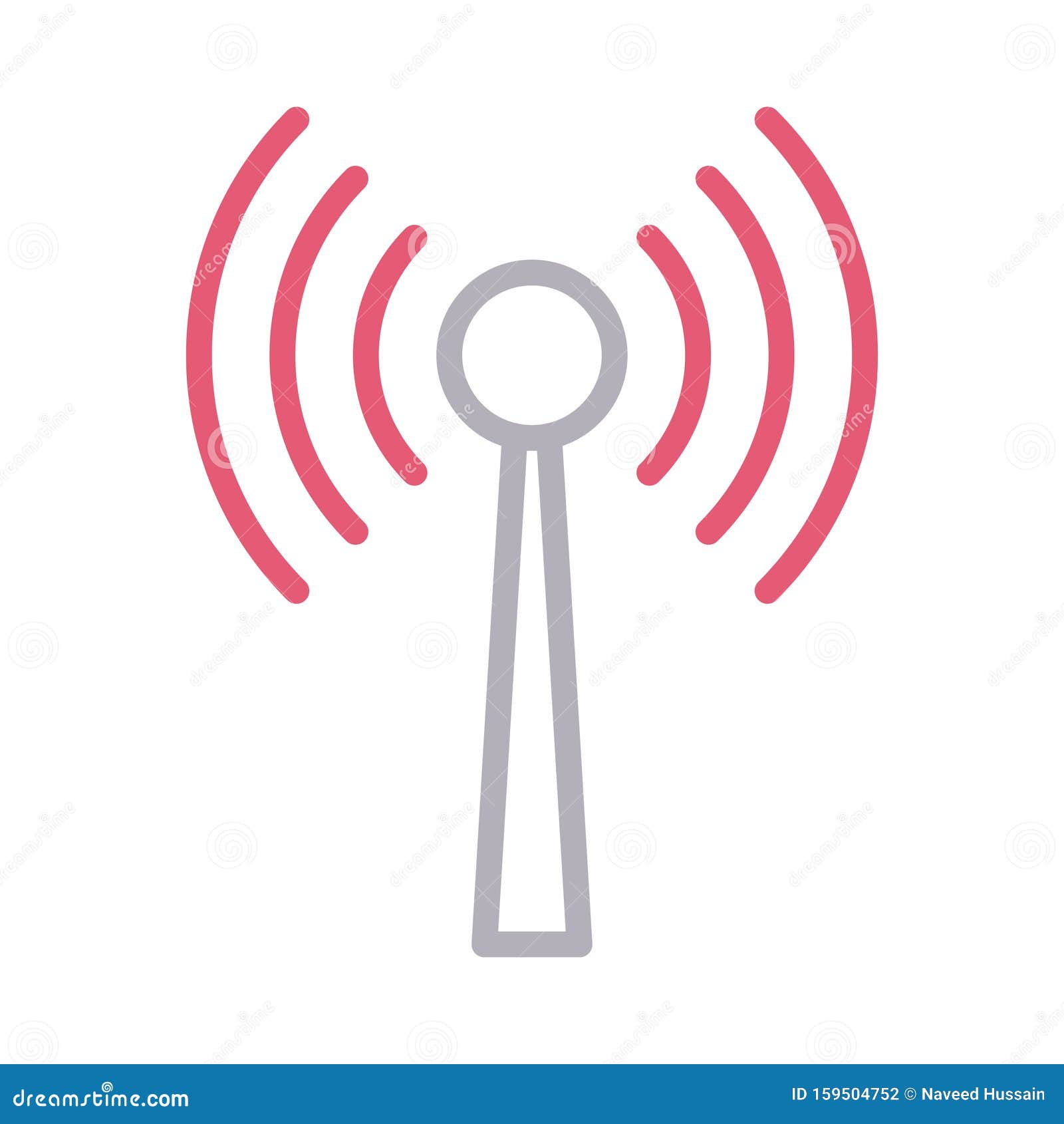 Signal Reception Vector Color Line Icon Stock Vector - Illustration of ...