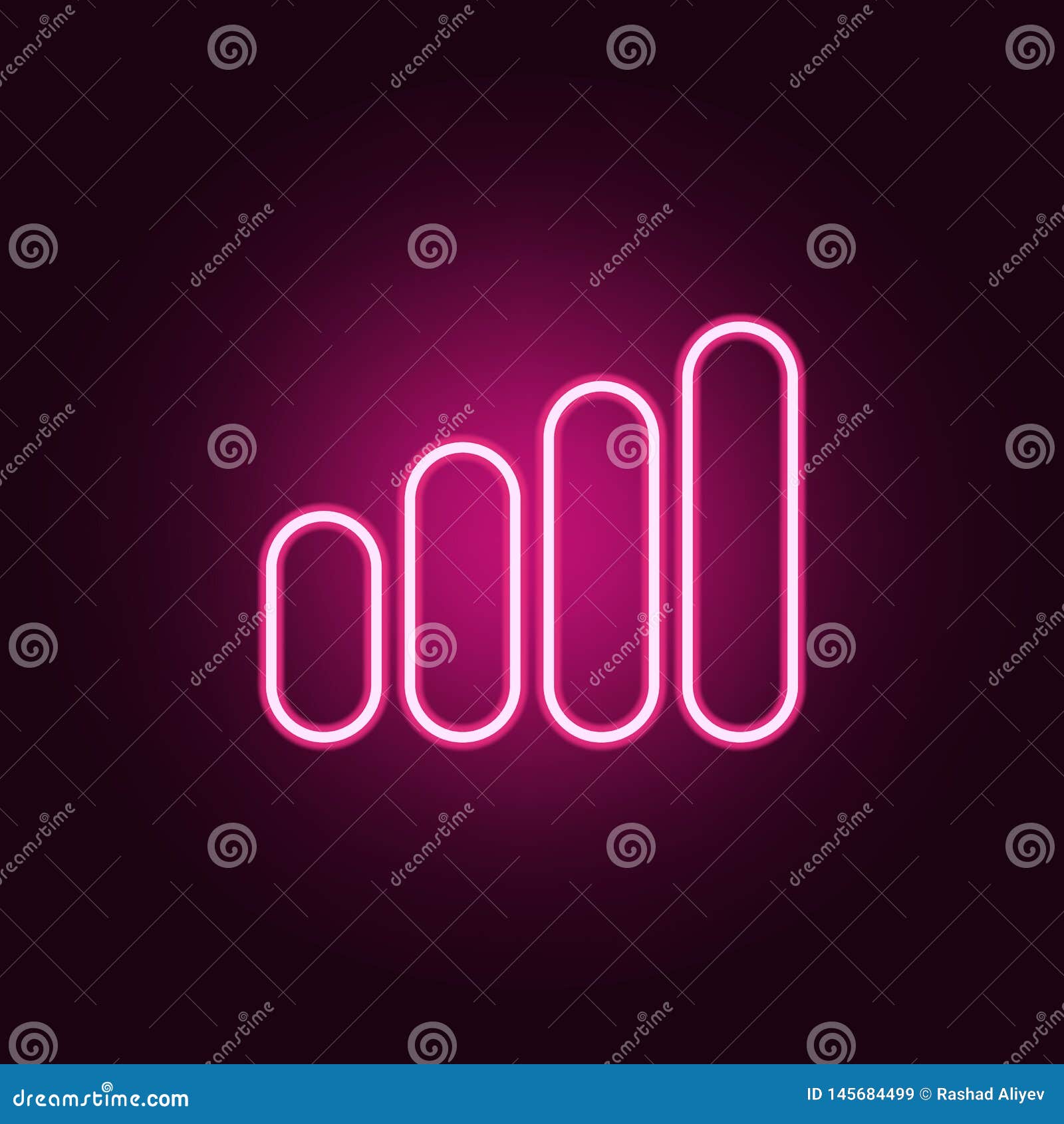 Signal Scale Icon. Elements of Web in Neon Style Icons Stock ...