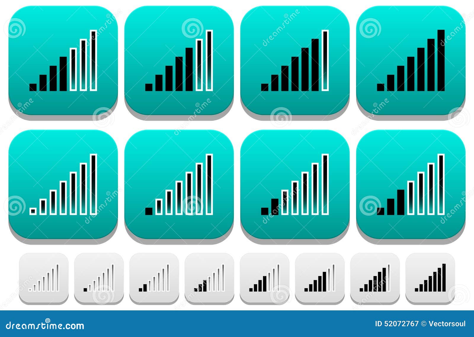 Signal Strength Indicator Icons Cartoon Vector | CartoonDealer.com ...