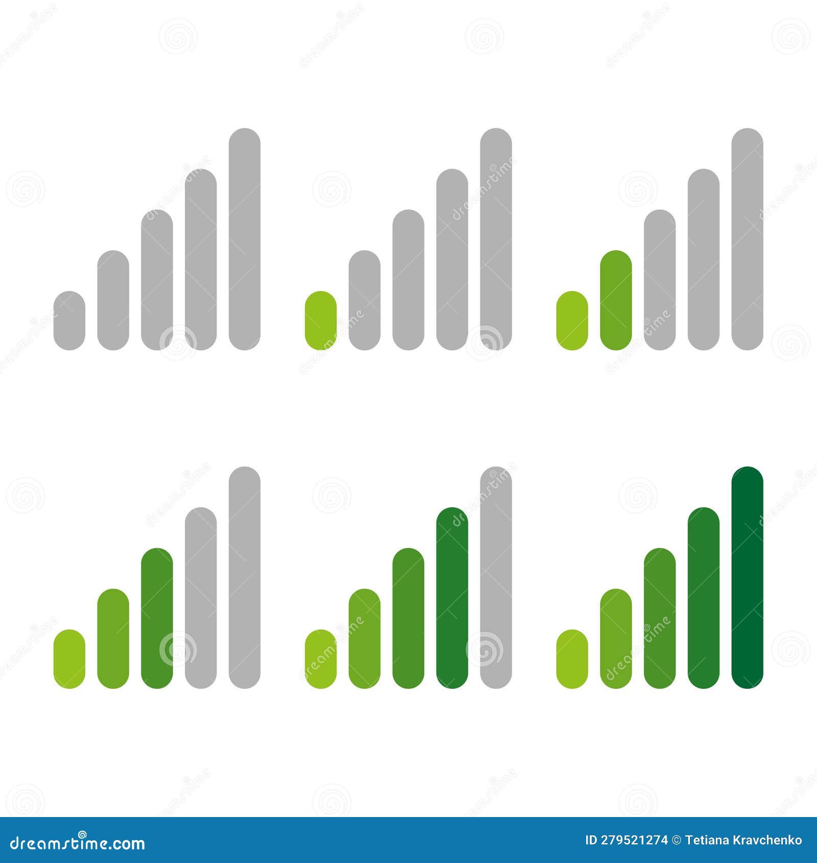 Signal Strength, Strength, Progress or Generic Level Indicators. Low File Size. Vector ...