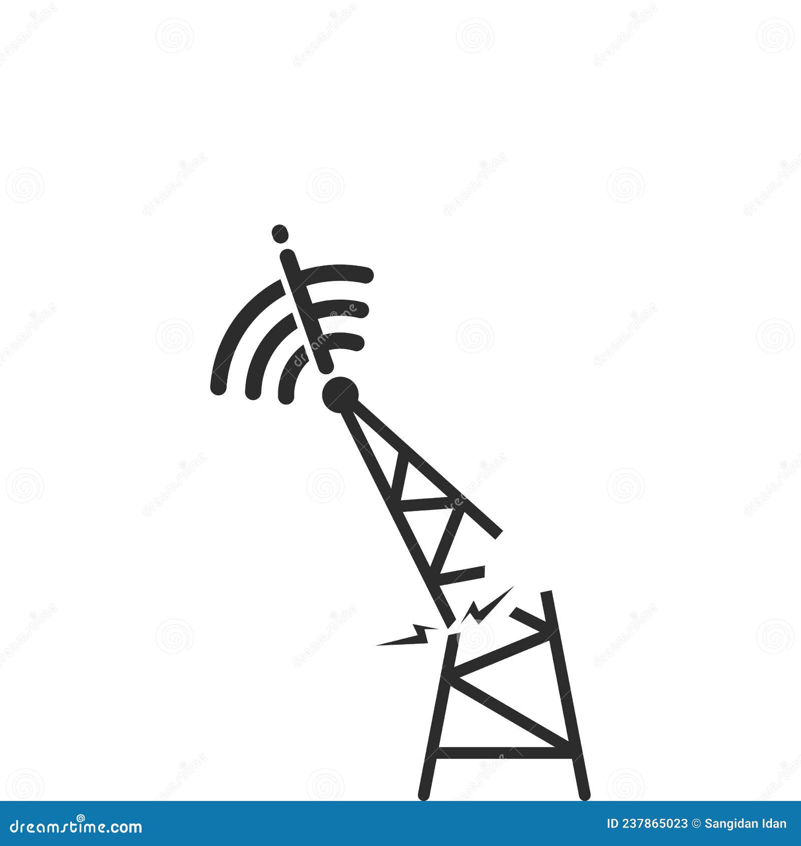 Signal Tower Collapsed,icon of No Signal Illustration Design Stock ...