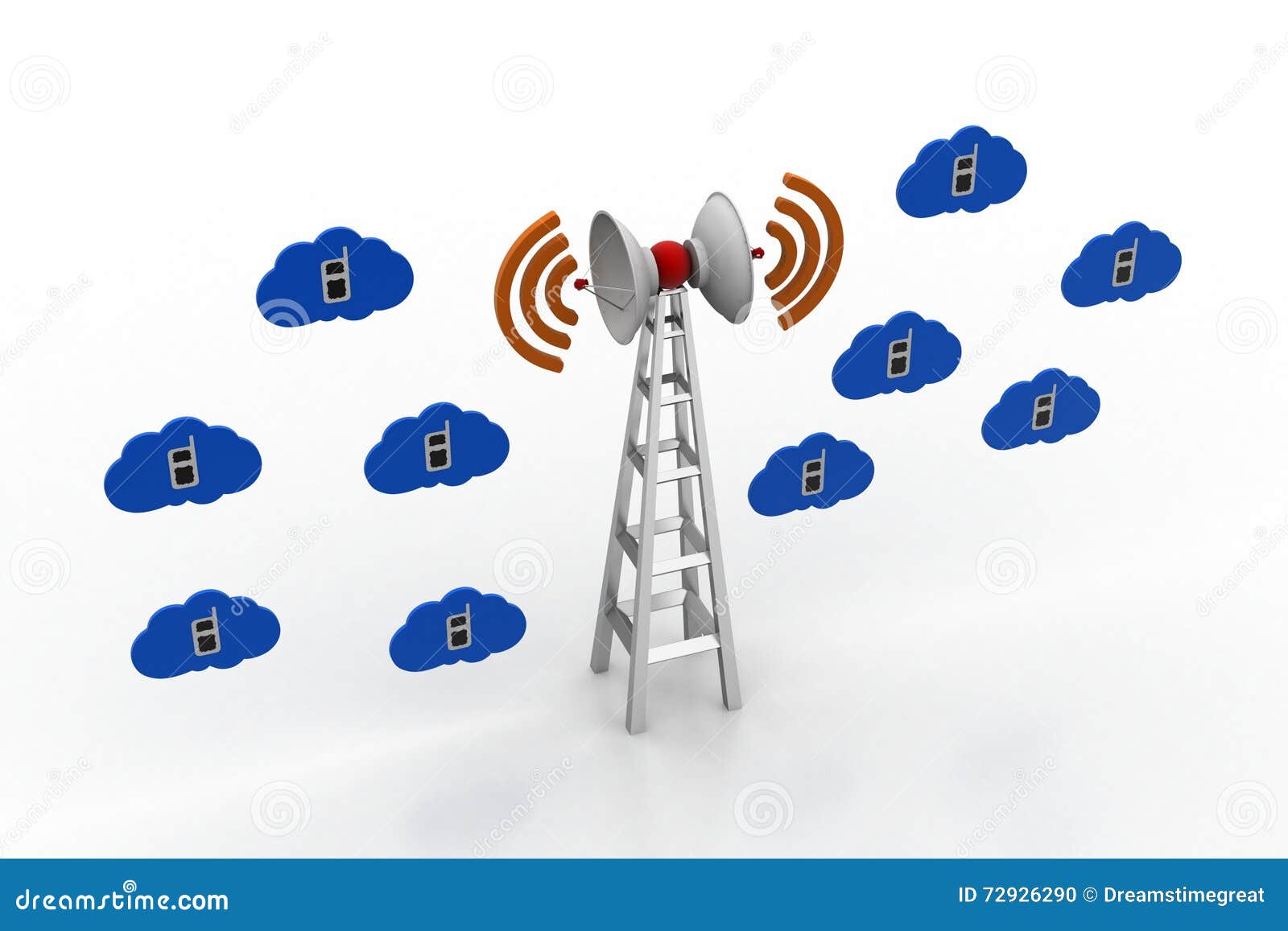 Signal Tower with Connectivity Stock Illustration - Illustration of ...