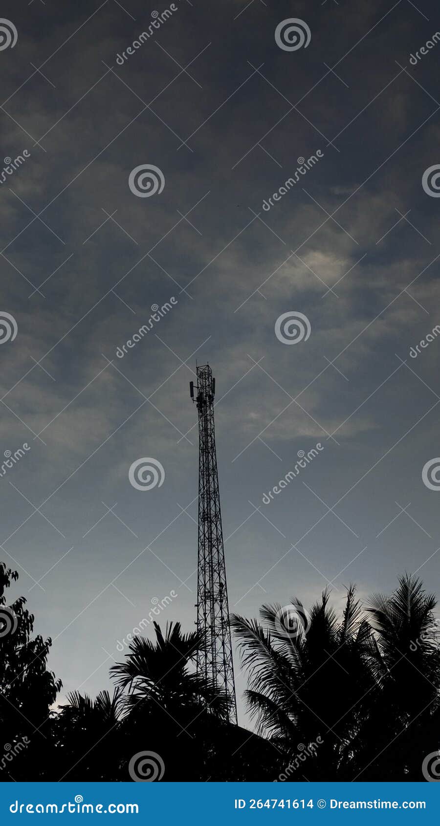 Signal Tower in the Evening Sky Stock Photo - Image of skyscraper ...