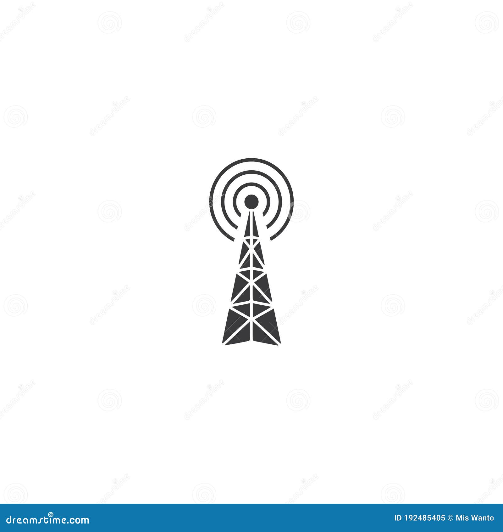 Signal Tower Icon Logo Template Stock Vector - Illustration of ...