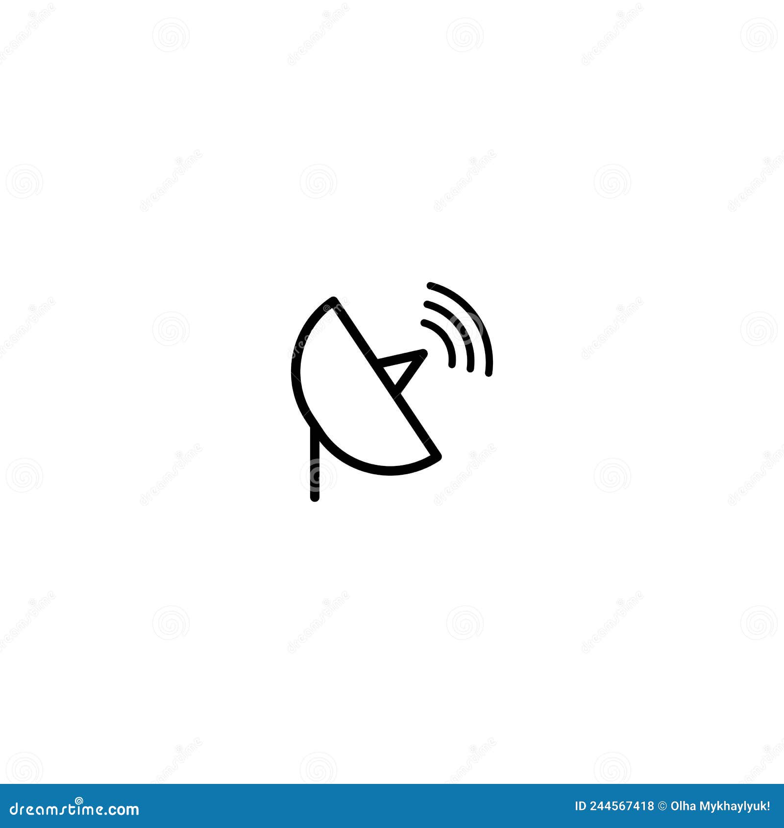 Signal Transmission Icon. Antenna or Broadcasting Tower and Signal ...