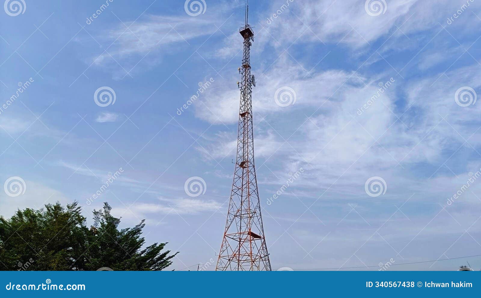 Signal Transmitting Pole Under a Clear Sky Stock Photo - Image of ...
