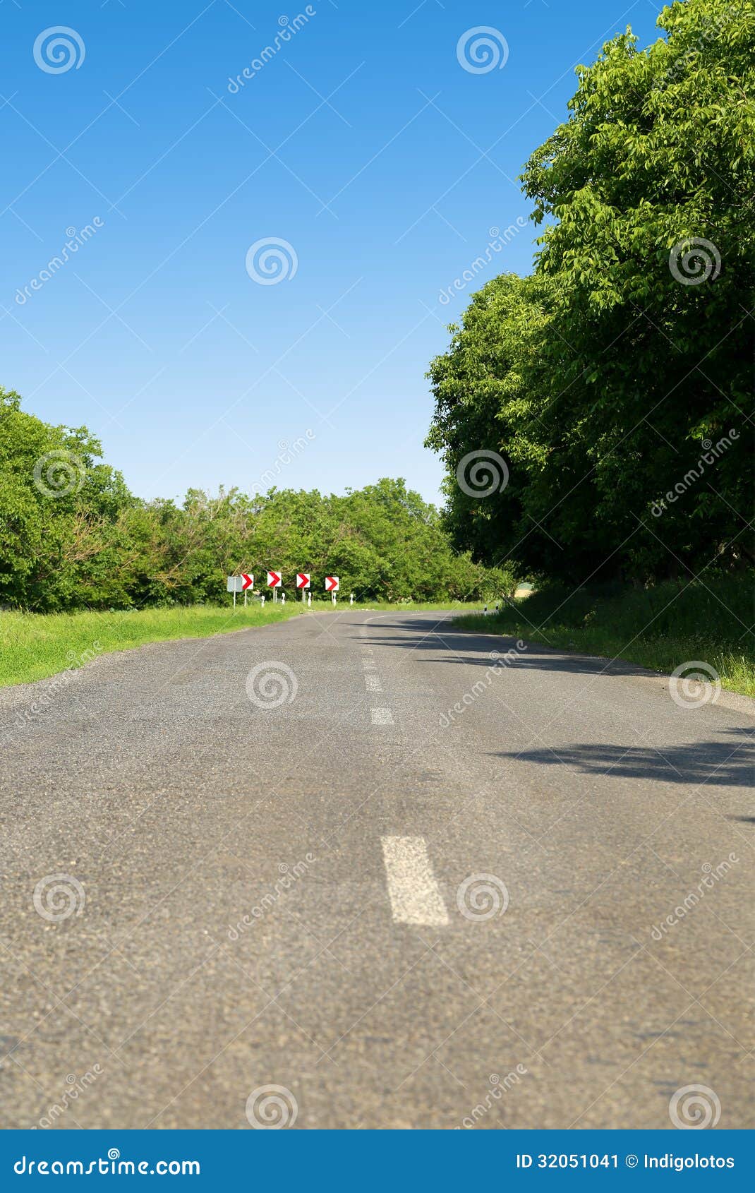 Signal Turn Right On Country Road, Traffic Signs Royalty-Free Stock ...