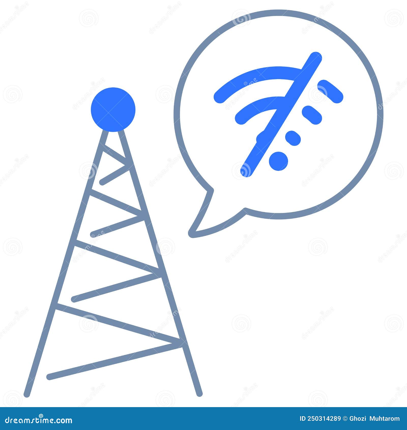 Signal Wifi Empty State Single Isolated Icon with Outline Style Stock ...