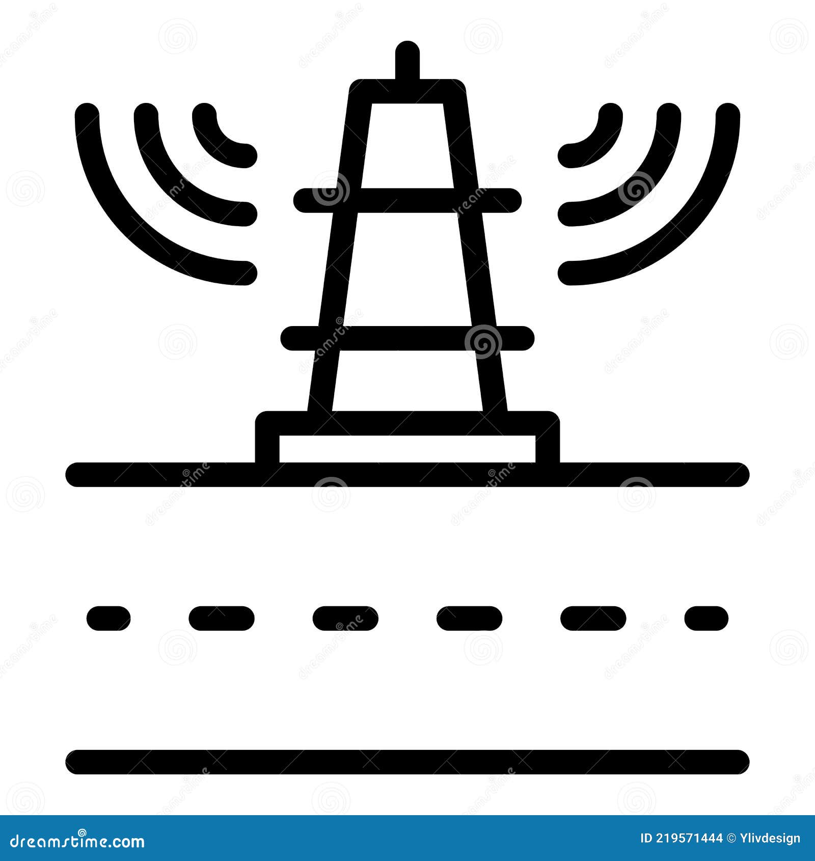 Signal Wireless Tower Icon, Outline Style Stock Vector - Illustration ...