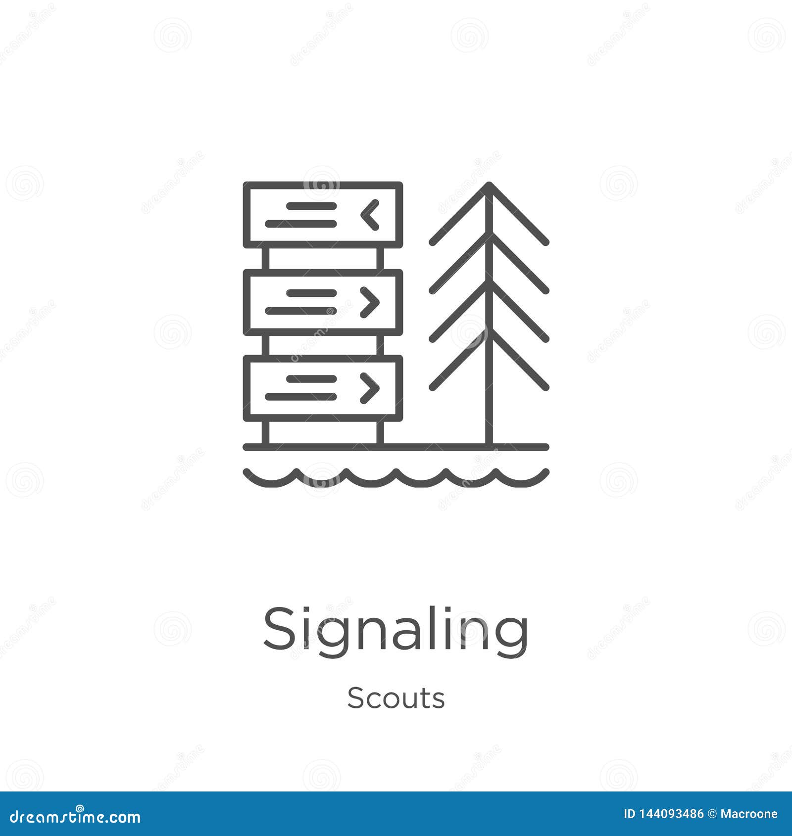 Signaling Outline Vector Icon. Thin Line Black Signaling Icon, Flat ...