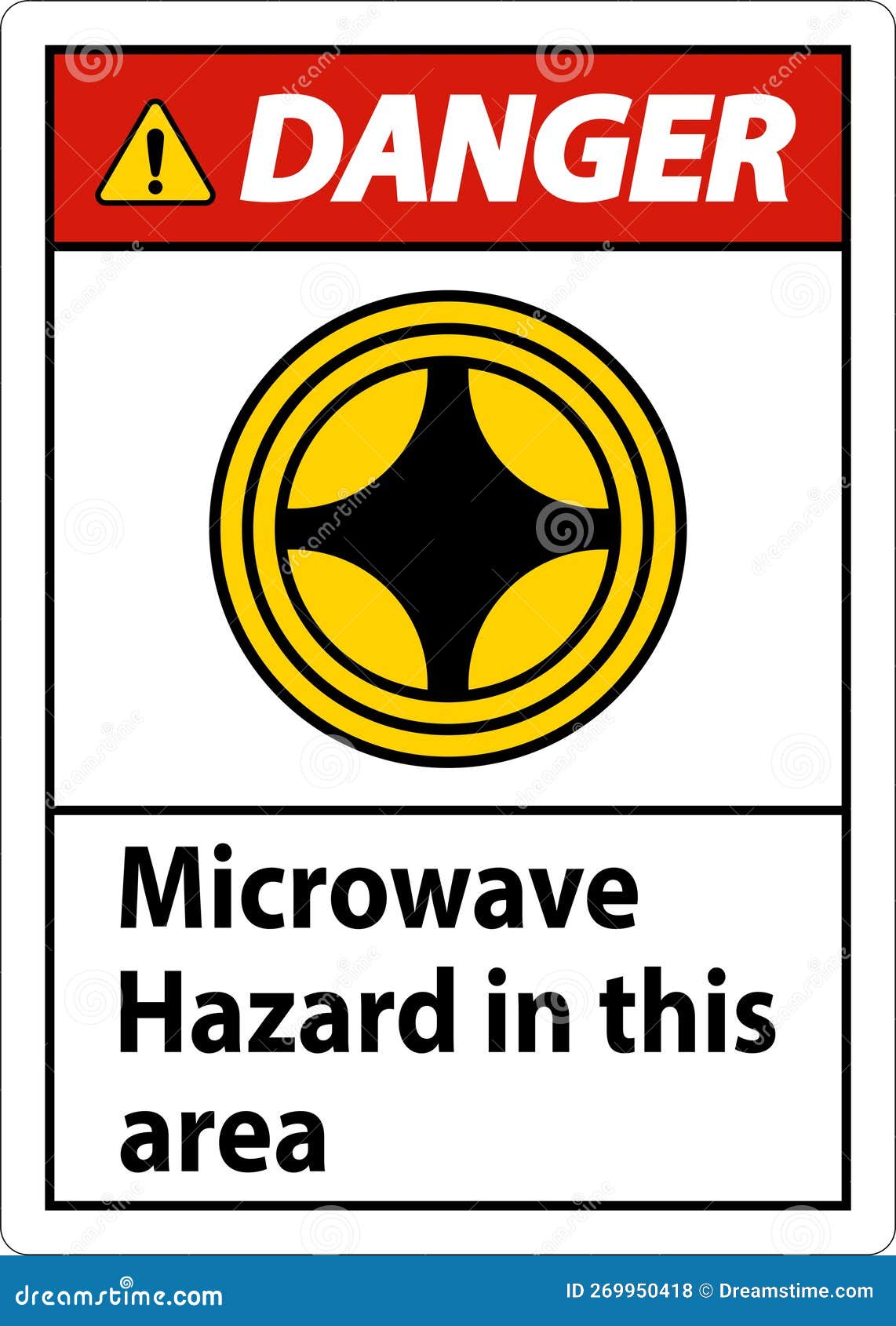 Signalisation De Danger Danger Risque Micro-ondes Dans Cette Zone Avec ...