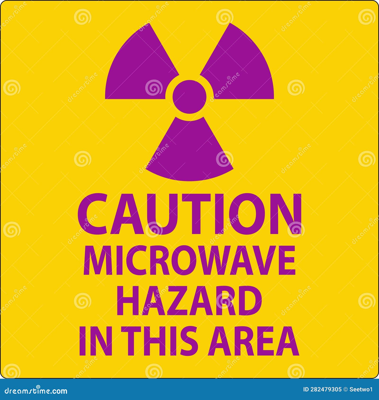 Signalisation De Prudence Zone De Danger Micro-ondes Illustration de ...
