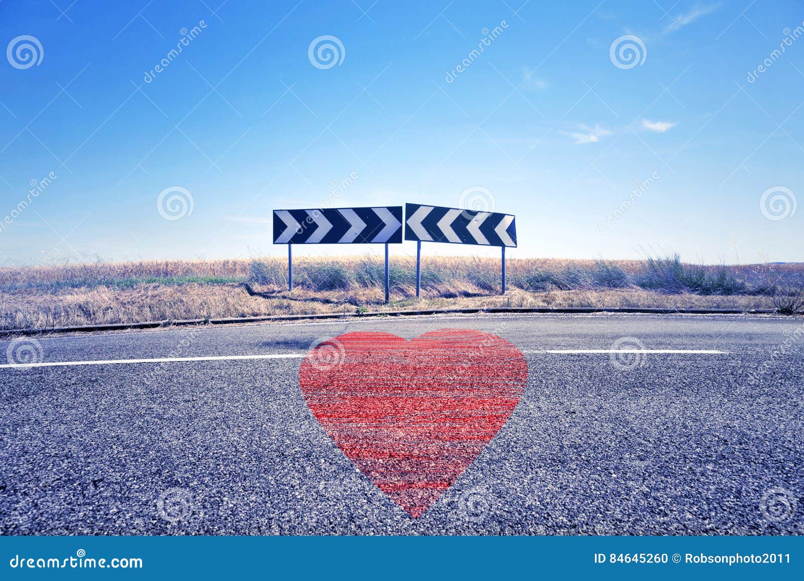 Signalisation De Symbole Et De Route De Coeur Photo stock - Image du ...