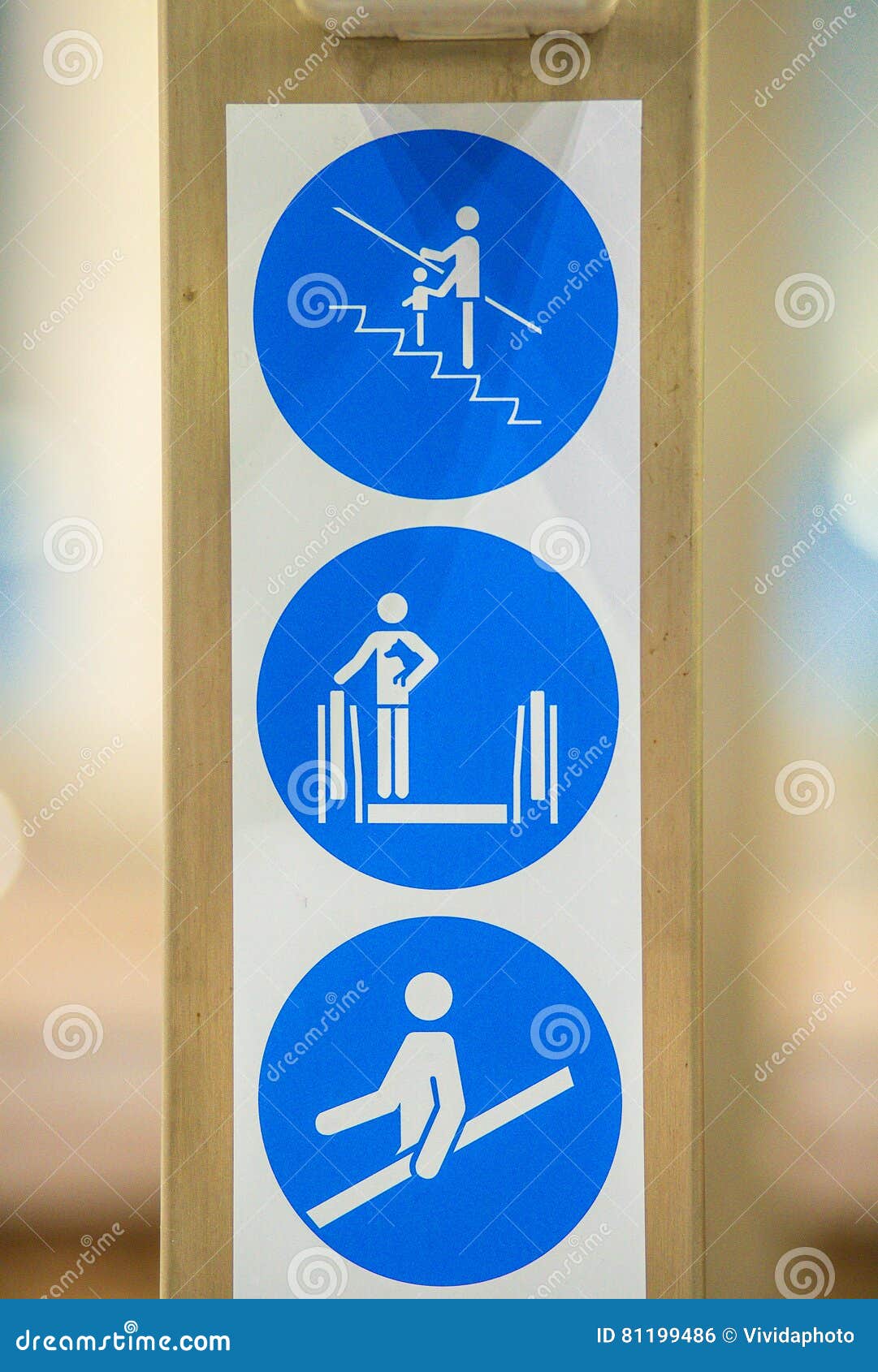 Signals for escalators stock photo. Image of escalators - 81199486