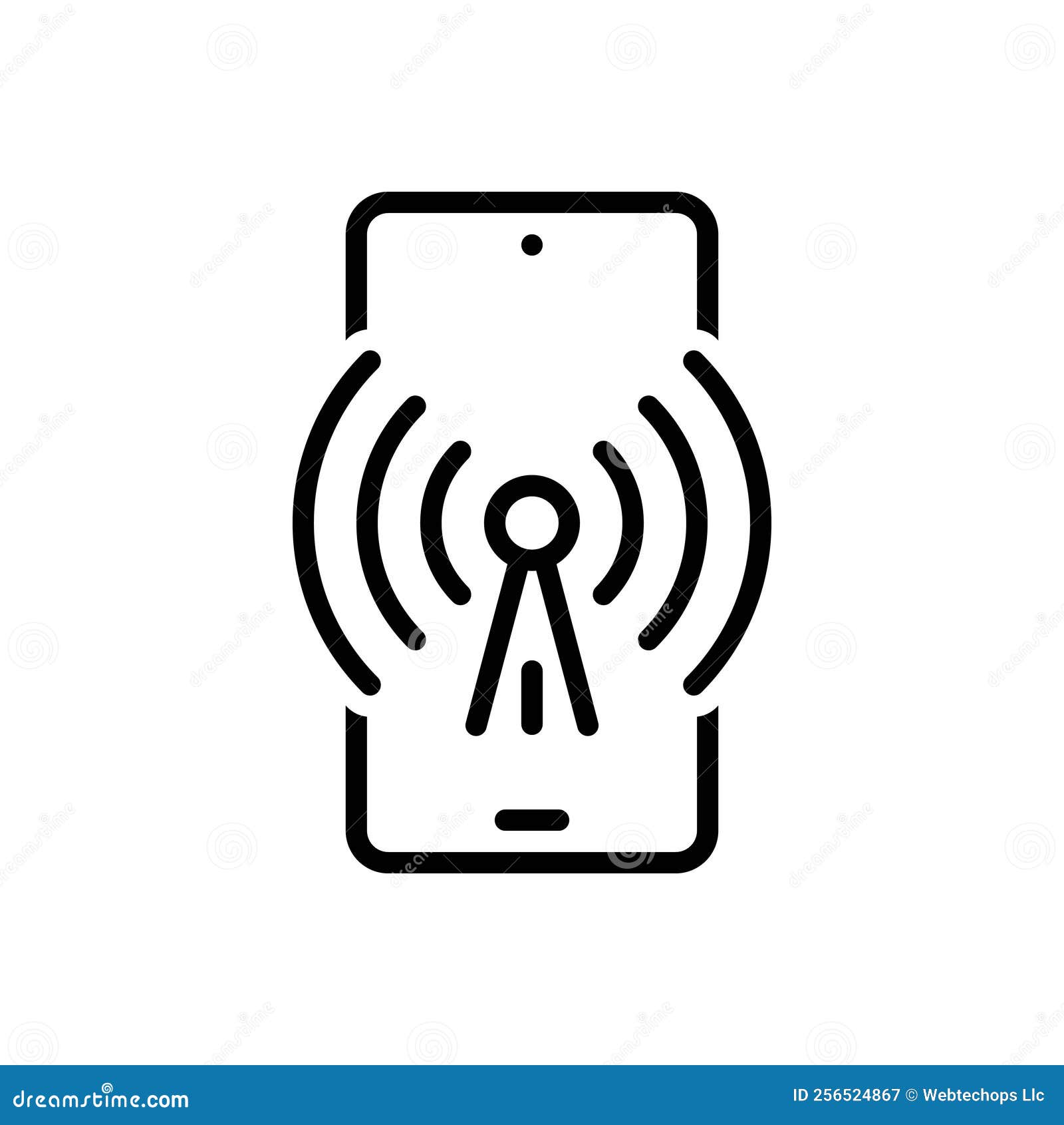 Black Line Icon for Signals, Wireless and Wifi Stock Vector ...