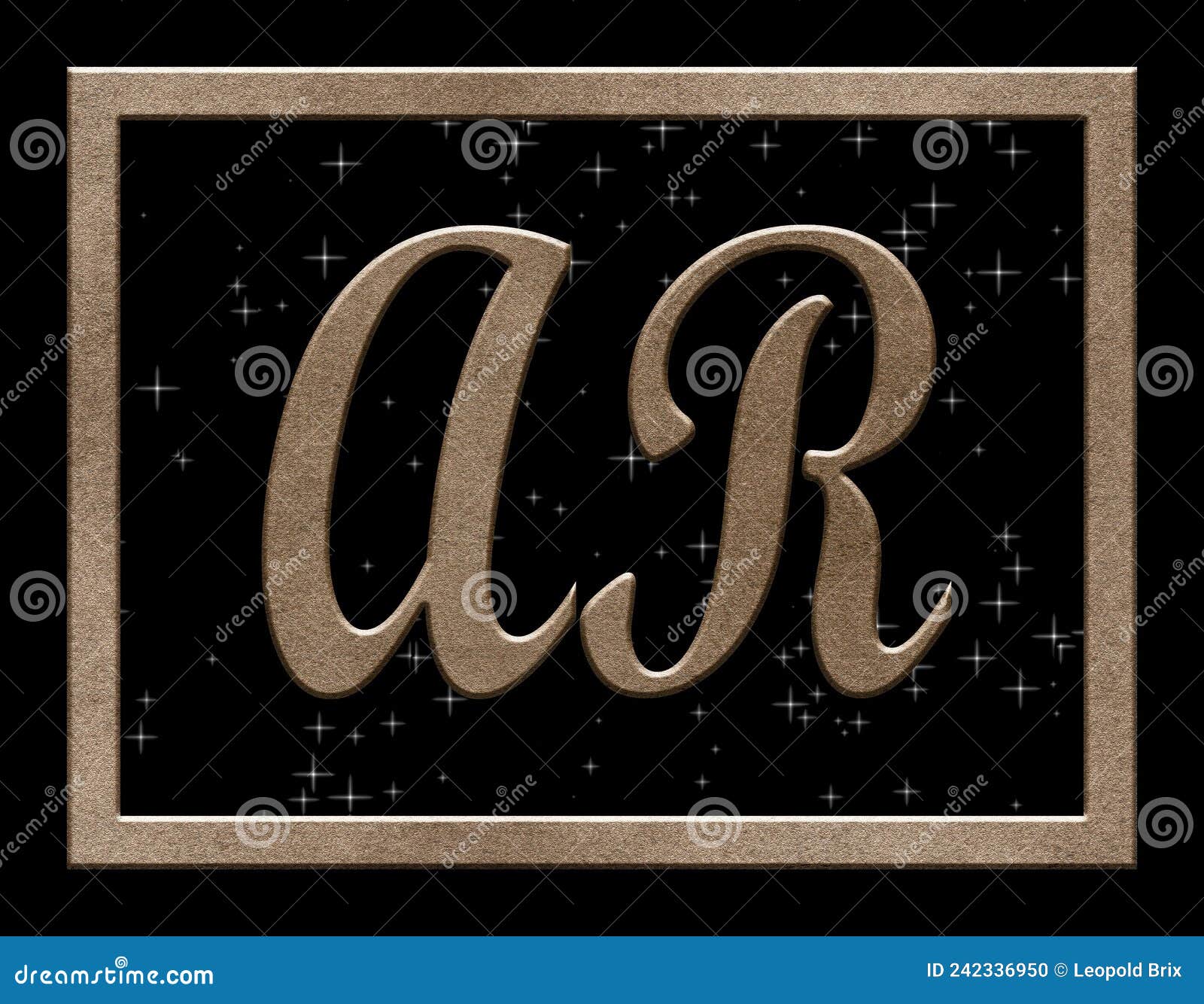 Signature AR , crystal stock illustration. Illustration of letter ...