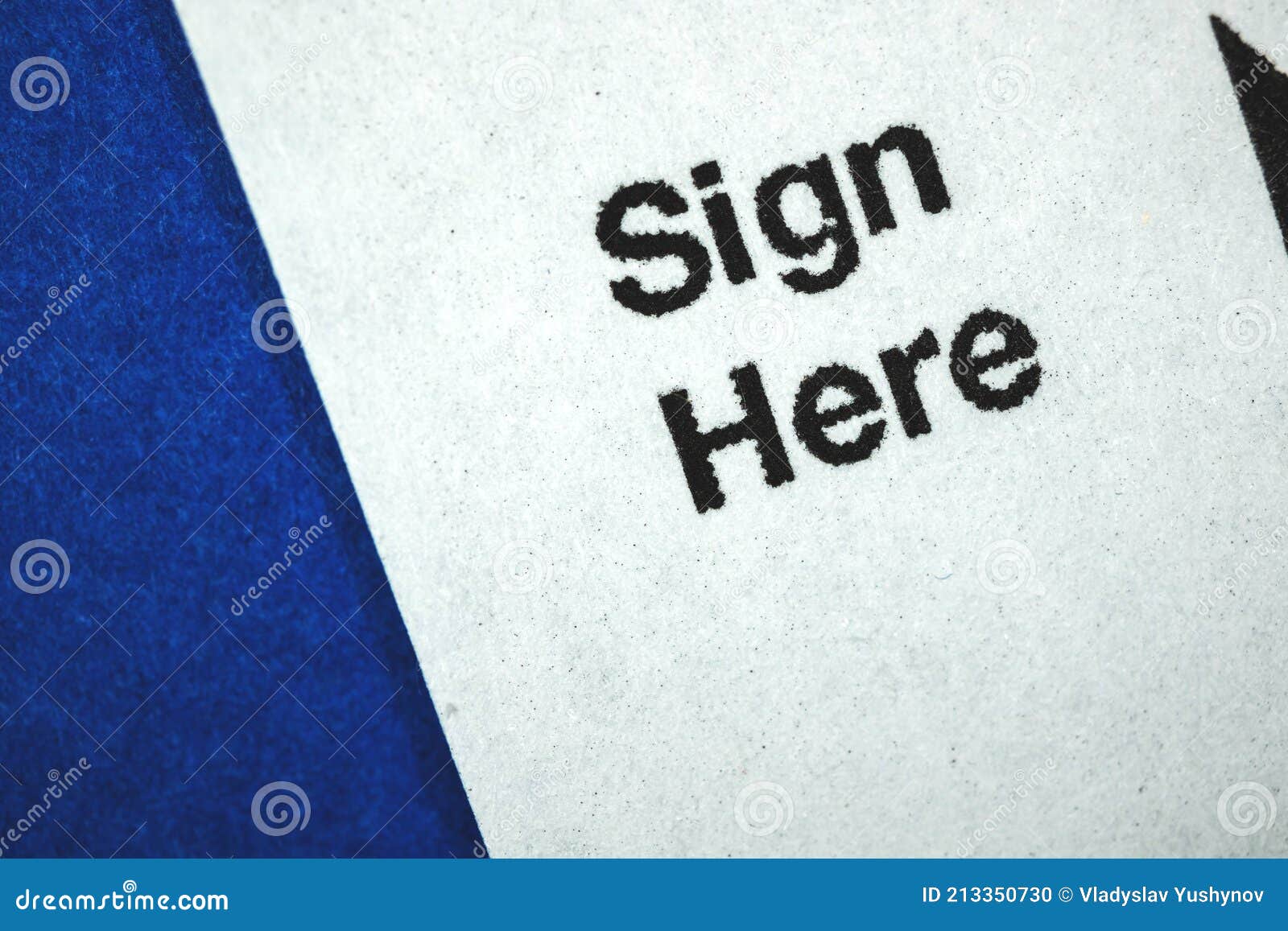 Signature Box Concept, Sign Here Text in Business Form Stock Photo ...