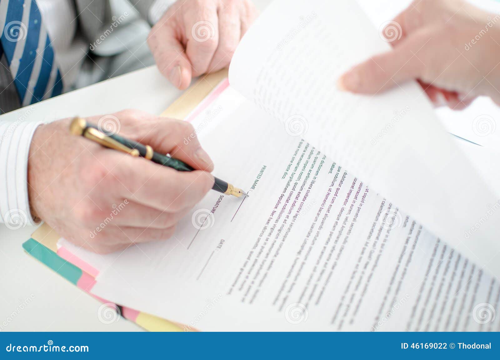 Signature of a contract stock photo. Image of agreement - 46169022