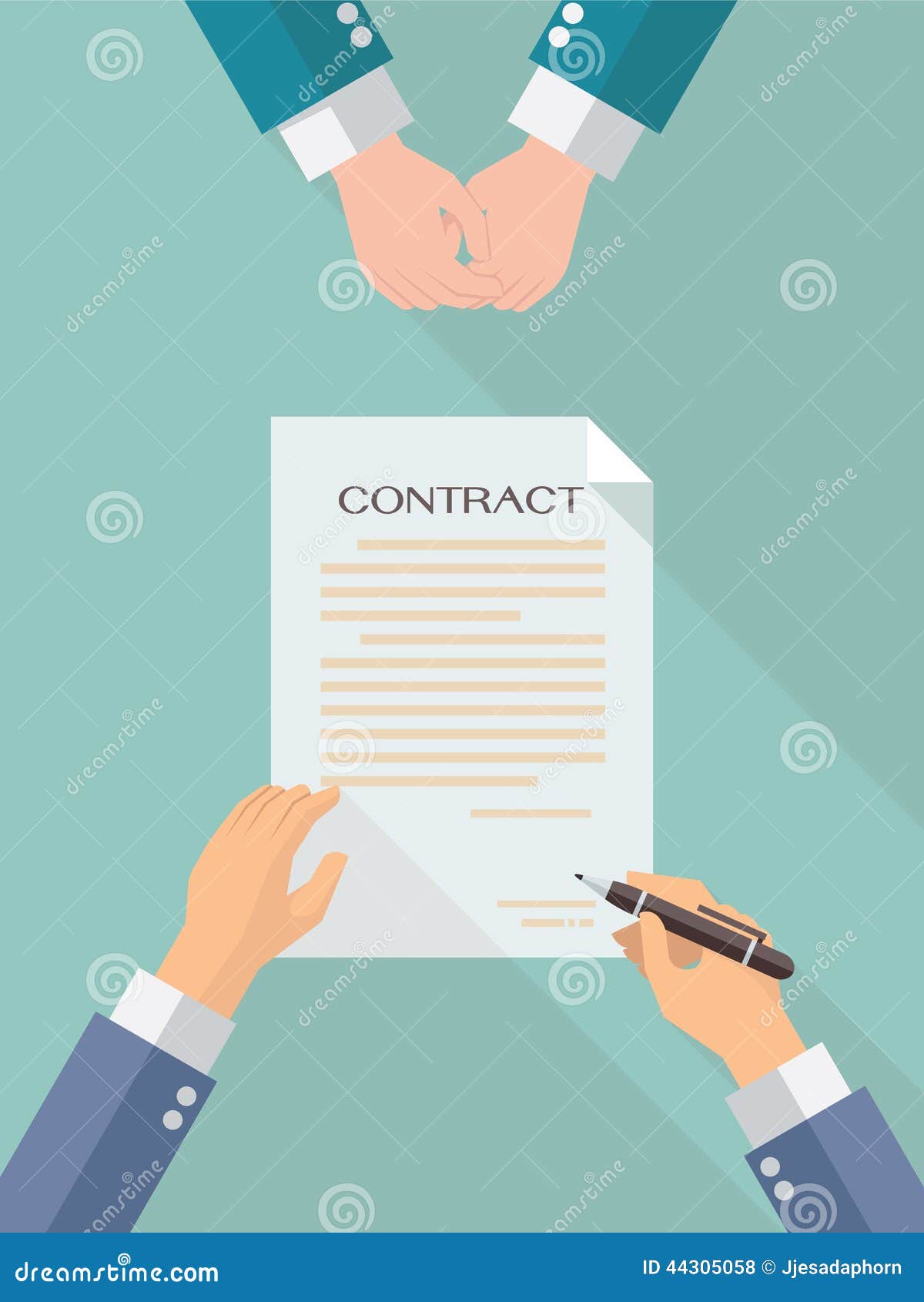 Signature De Contrat D'affaires Illustration de Vecteur - Illustration ...