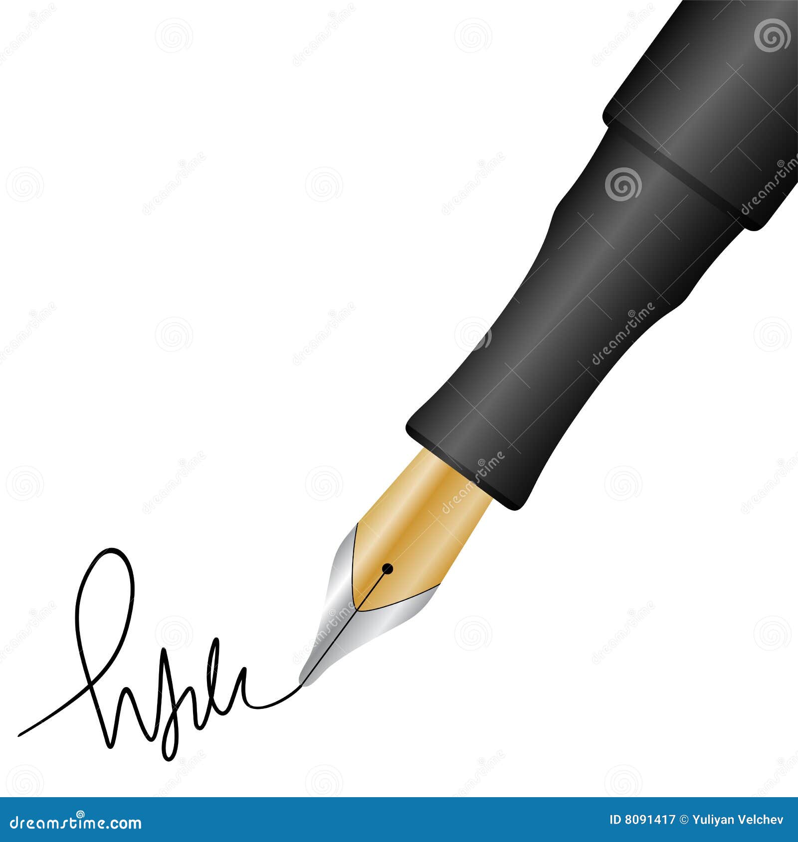 Signature De Crayon Lecteur Illustration de Vecteur - Illustration du ...