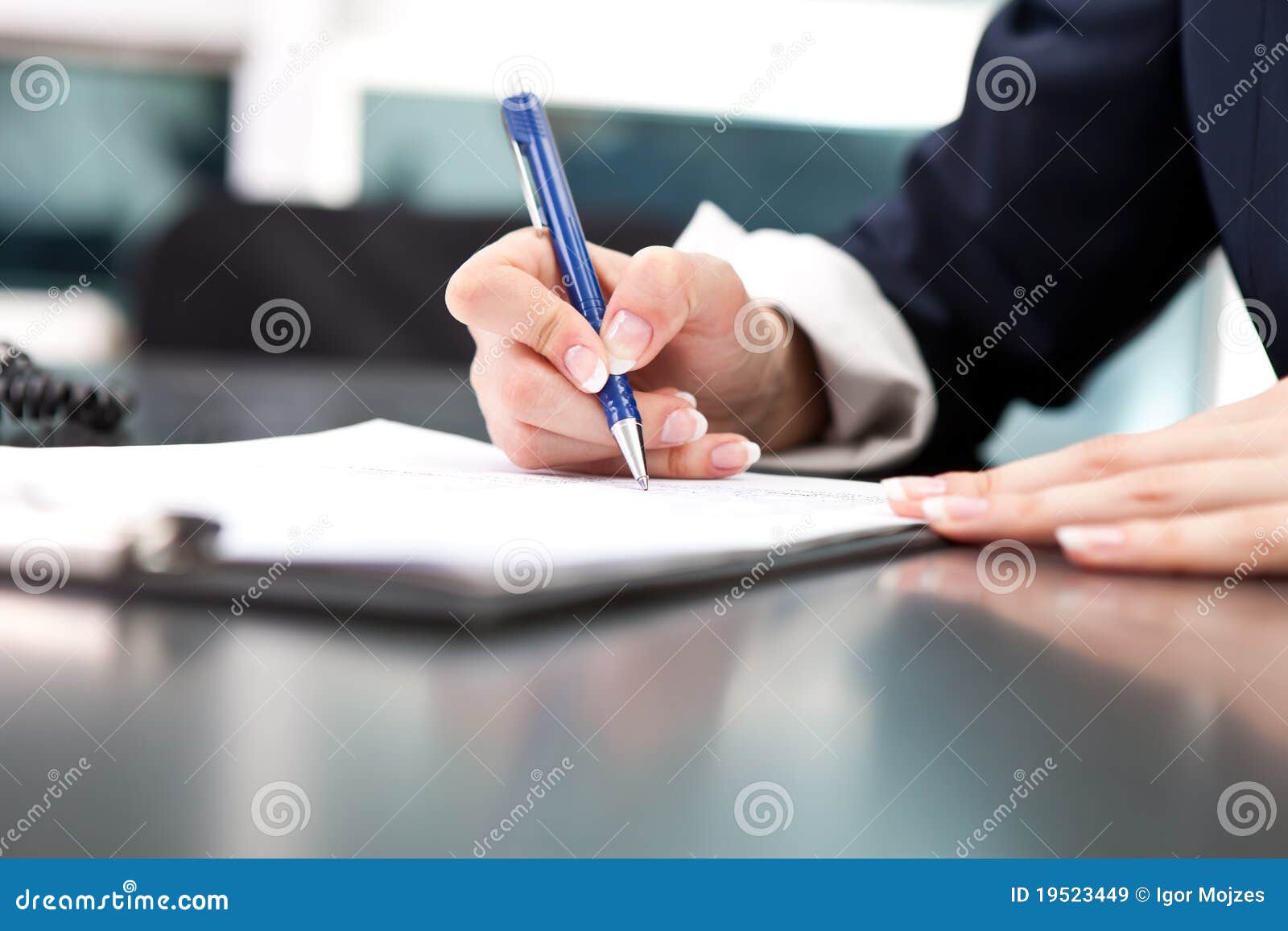 Signature of the document stock image. Image of businesswoman - 19523449