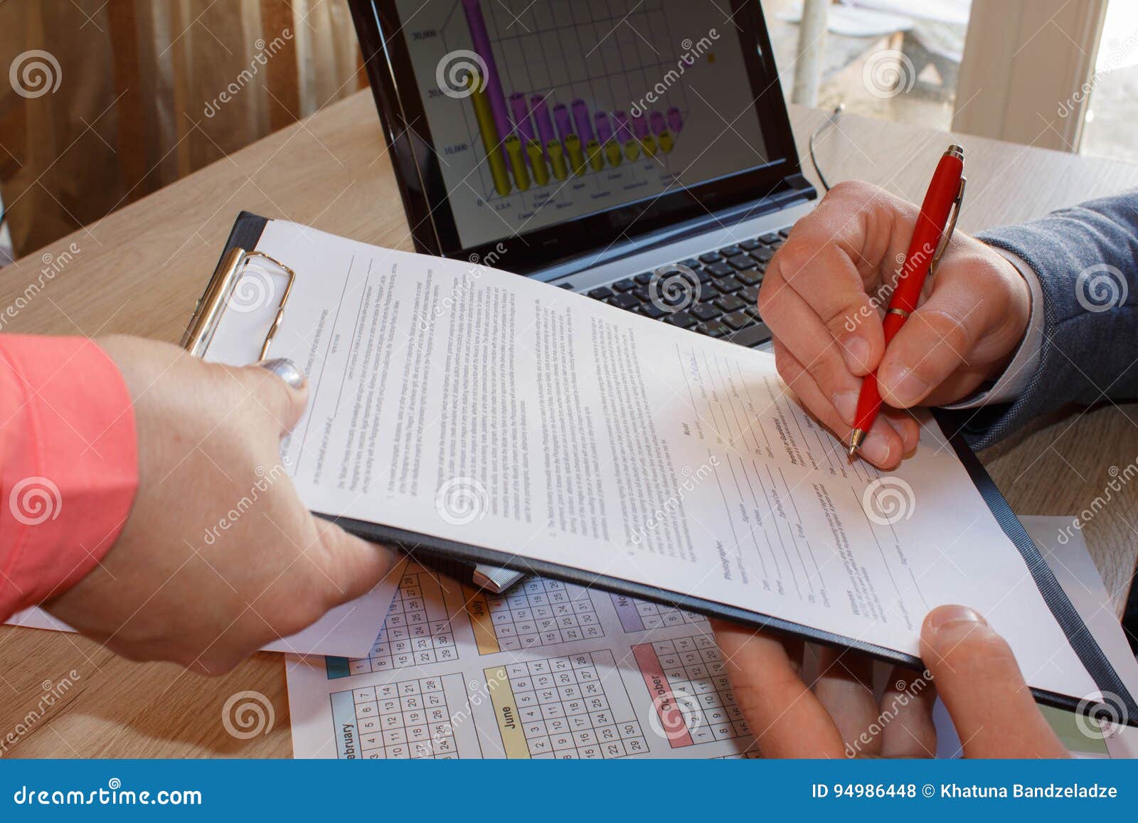 Signature of Documents in the Office. Businessman Sitting at Desk, Sign ...