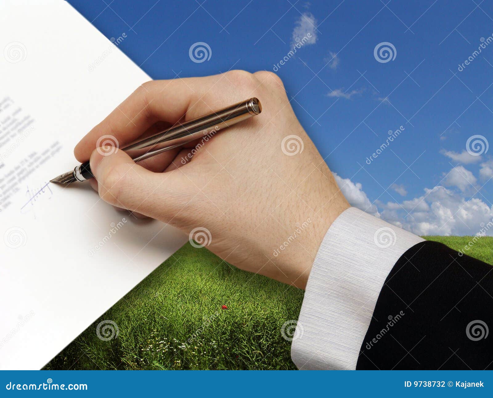 Signature Du Projet De Bussiness Photo stock - Image du signe, vert ...