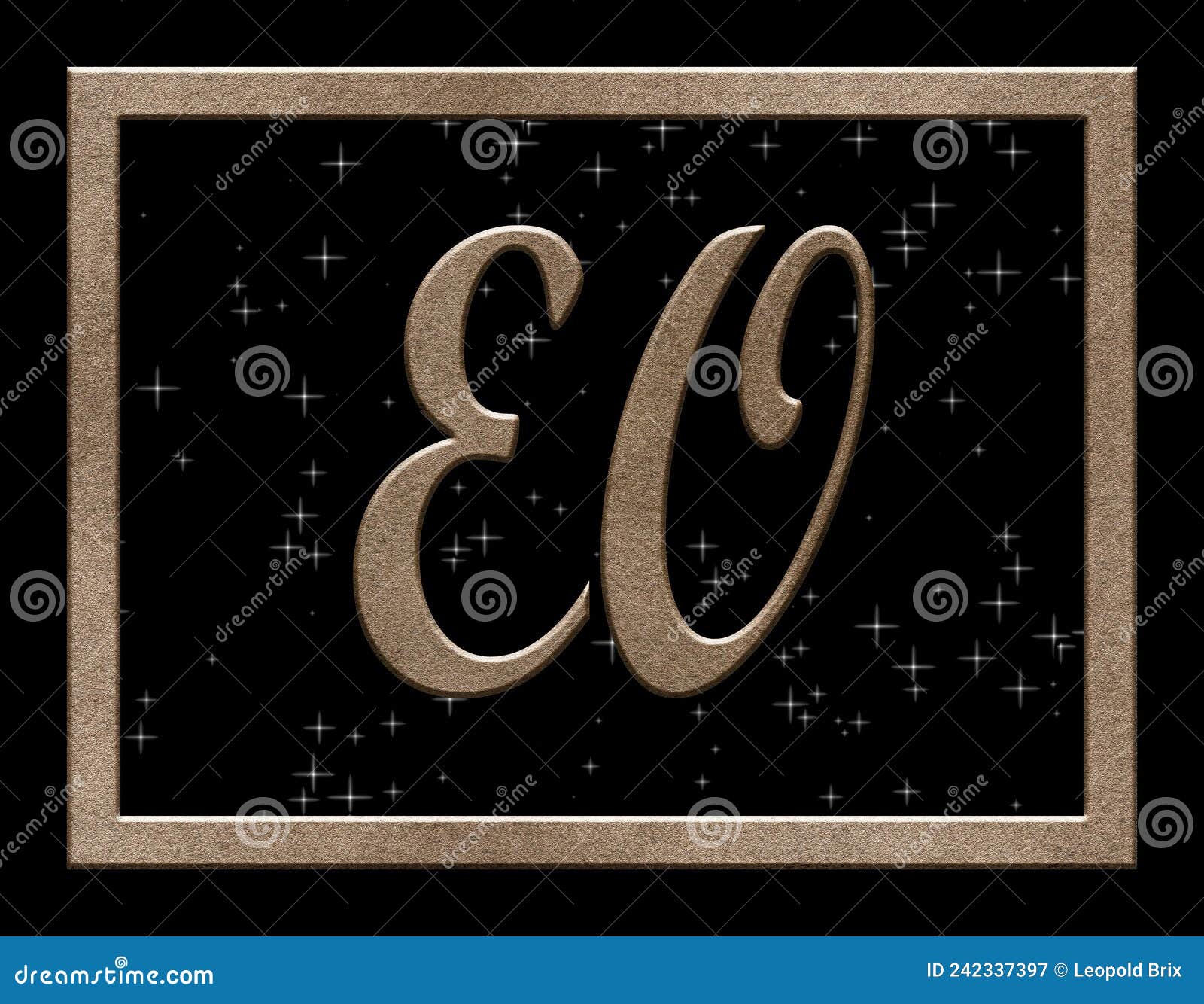 Signature EO , crystal stock illustration. Illustration of majuscule ...