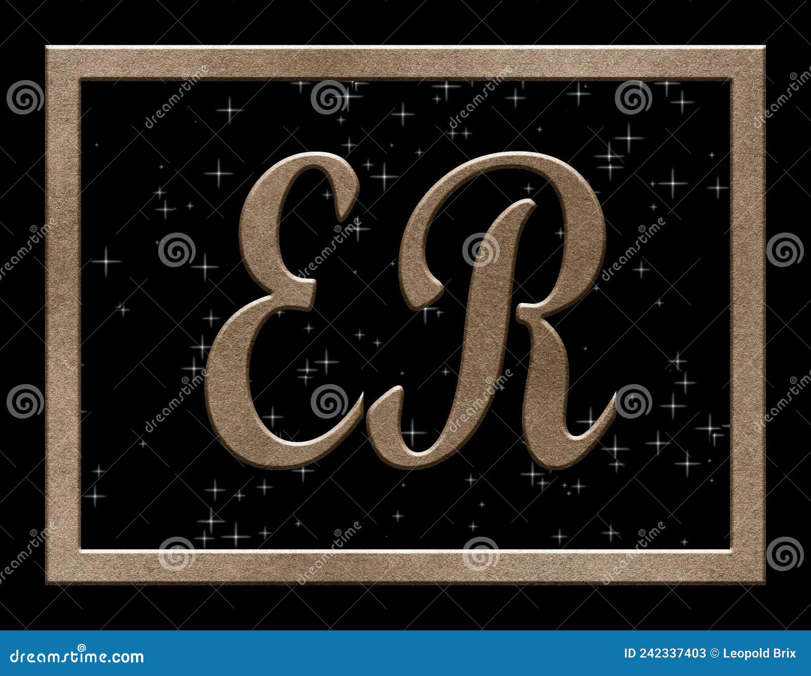 Signature ER , crystal stock illustration. Illustration of double ...