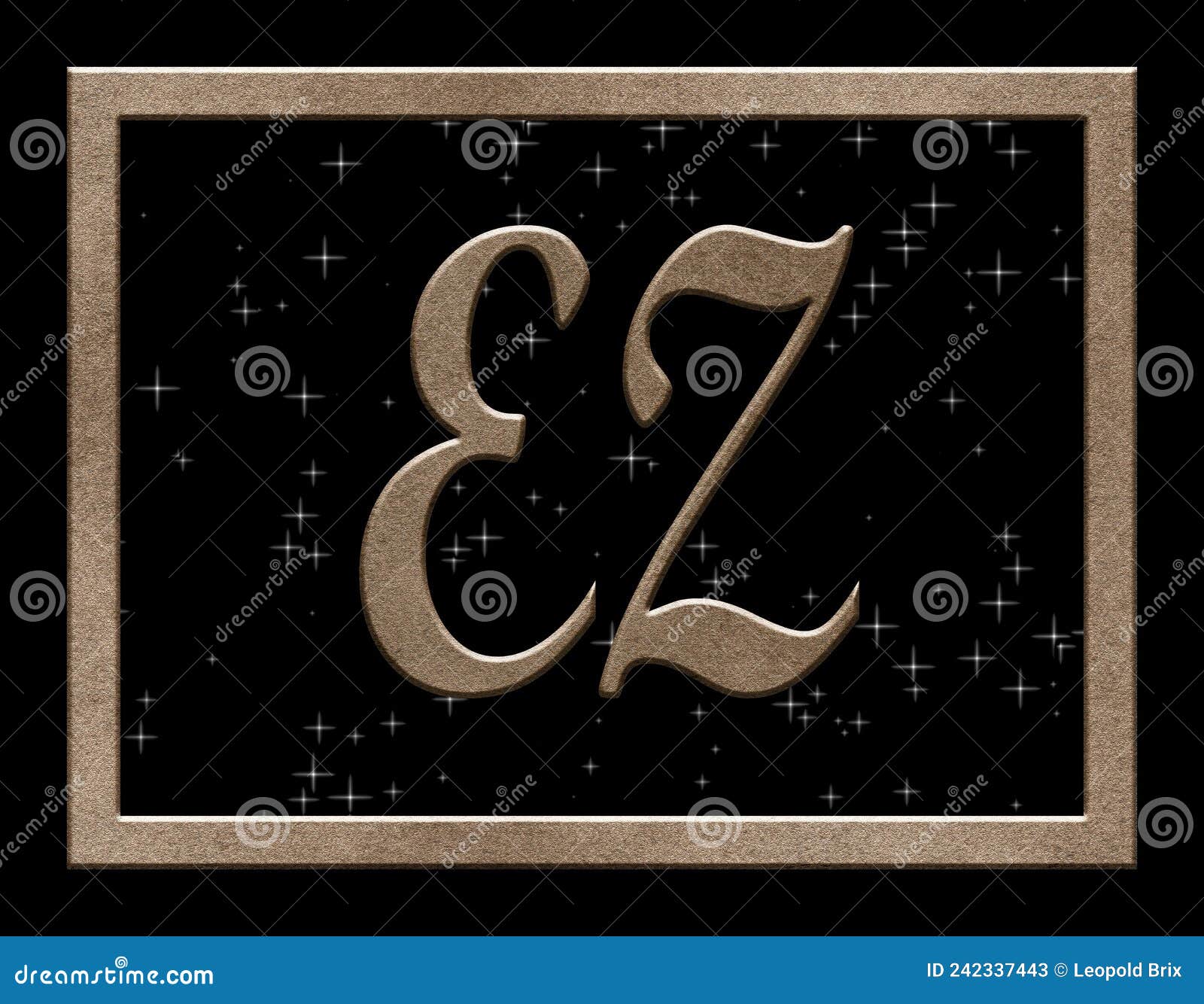 Signature EZ , crystal stock illustration. Illustration of capital ...