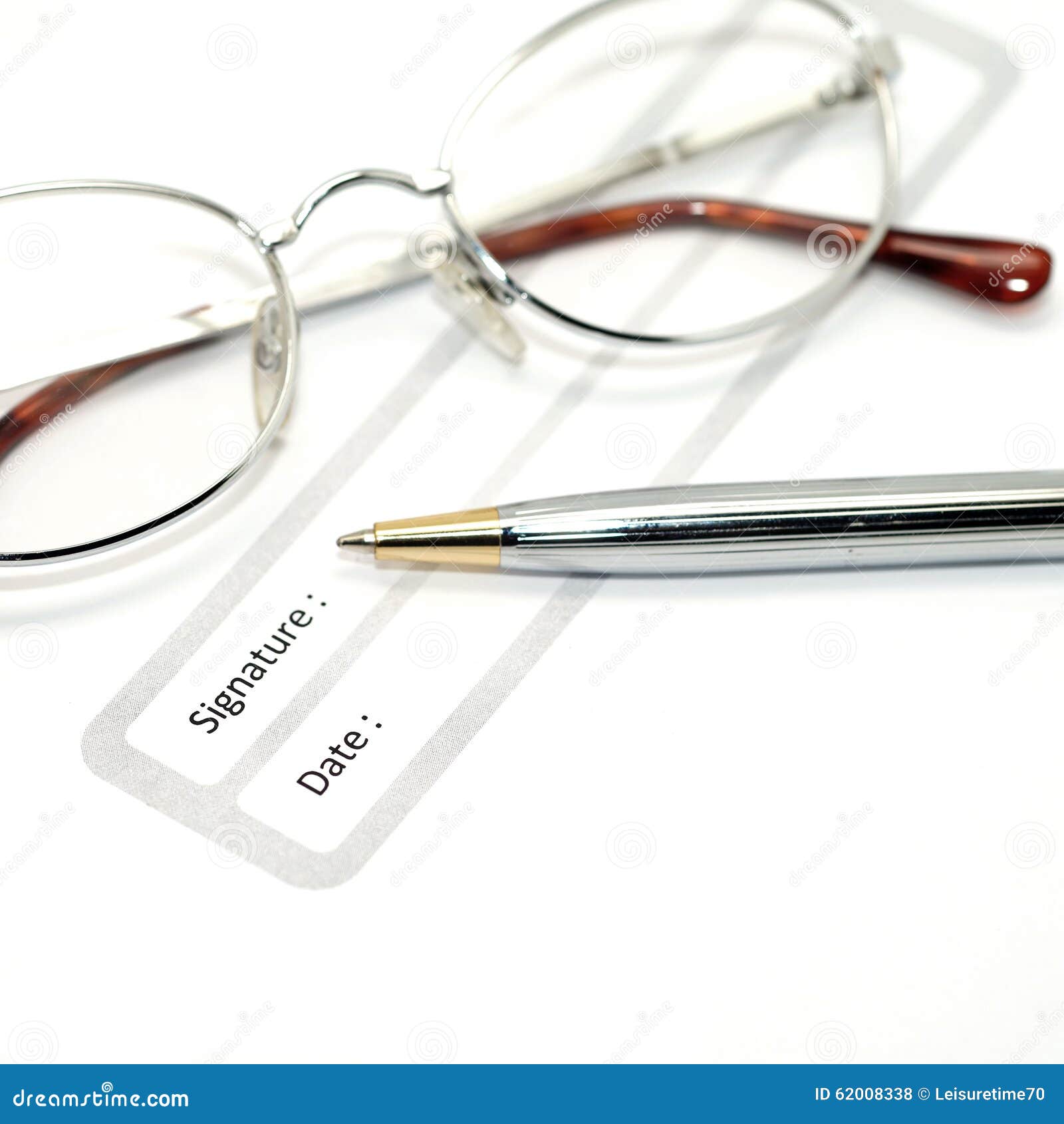 Signature Field on Document with Pen Stock Photo - Image of office ...