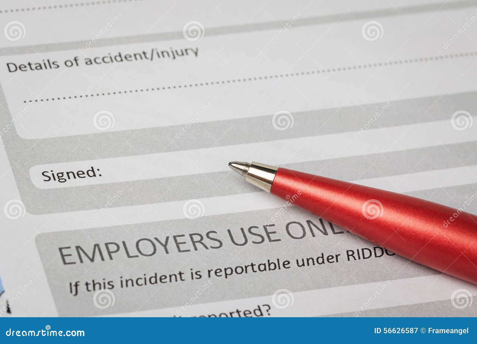 Signature Field on Document with Pen and Signed Here; Document I Stock ...