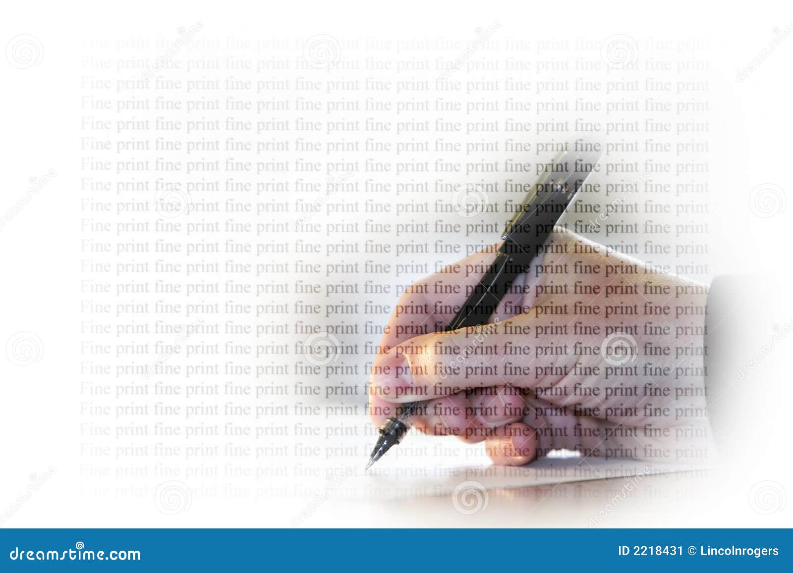 Signature Fine Print stock image. Image of document, credit - 2218431