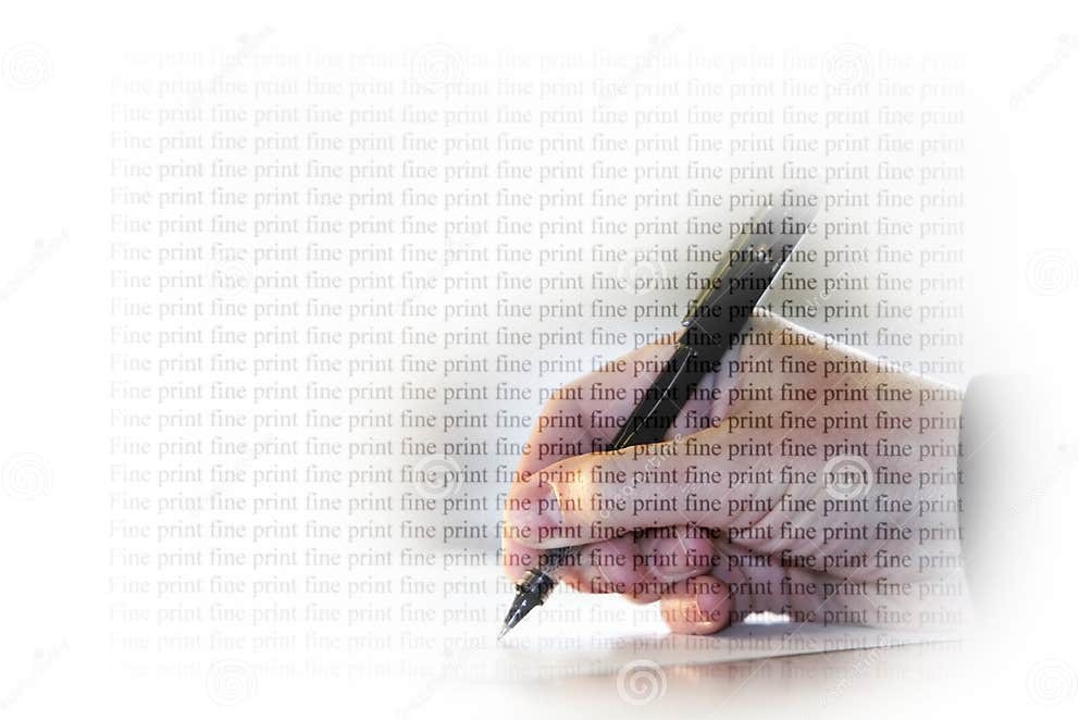 Signature Fine Print stock image. Image of document, credit - 2218431
