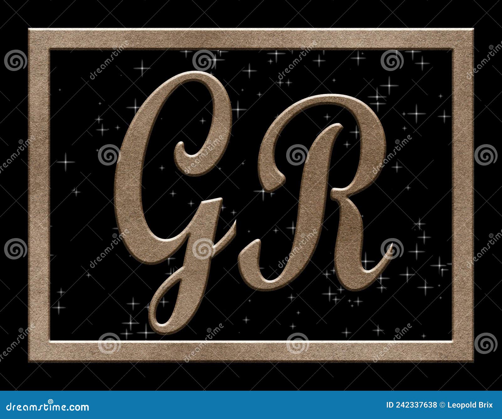Signature GR , crystal stock illustration. Illustration of consonant ...