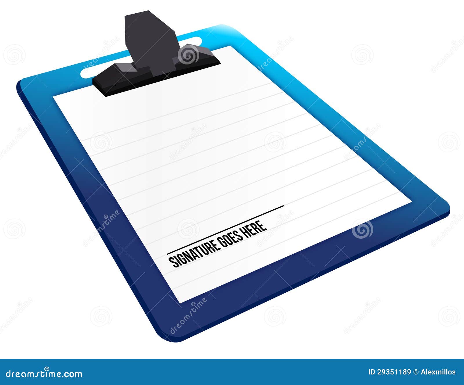 Signature Here on a Clipboard Stock Illustration - Illustration of ...