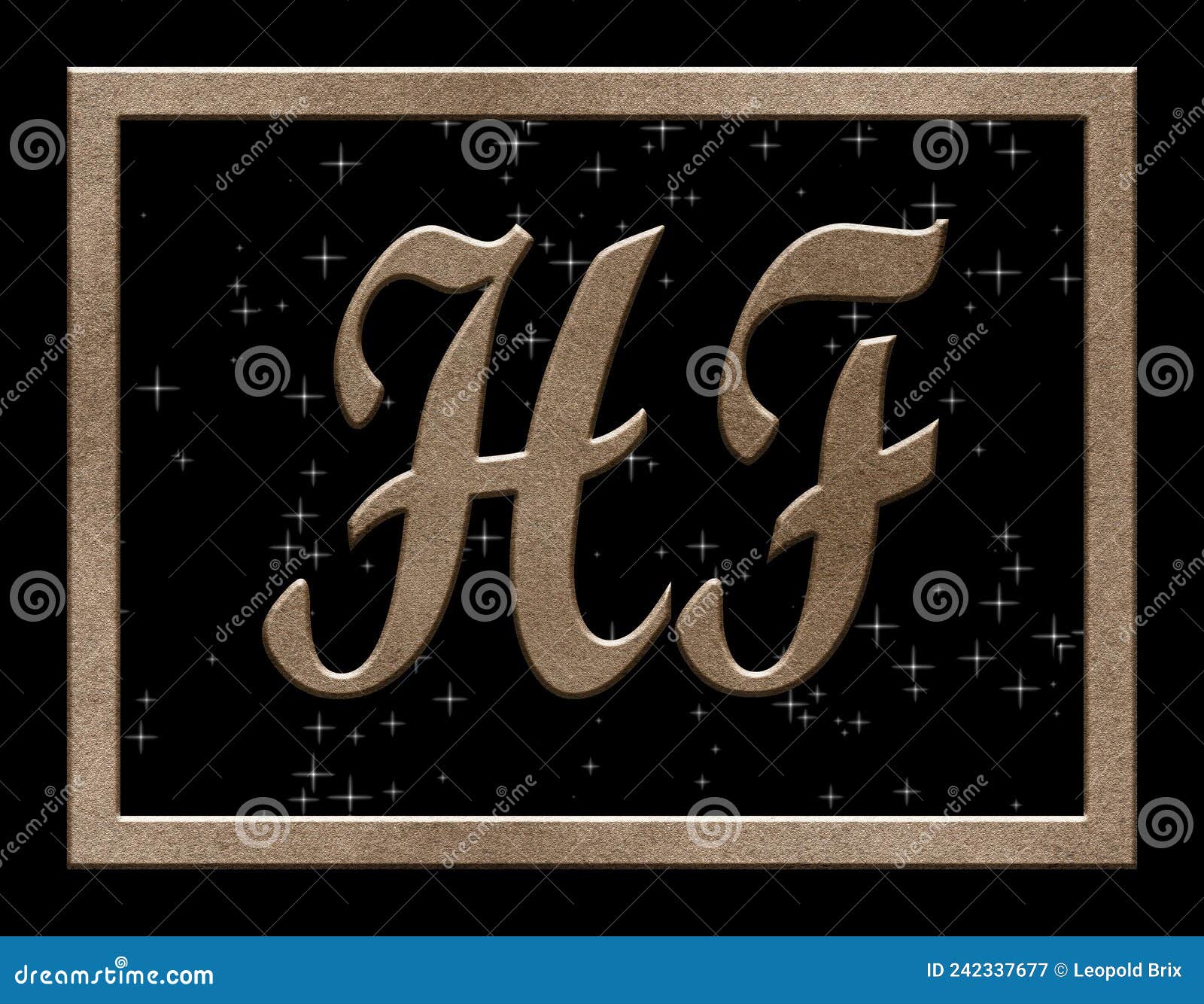 Signature HF , crystal stock illustration. Illustration of alphabet ...