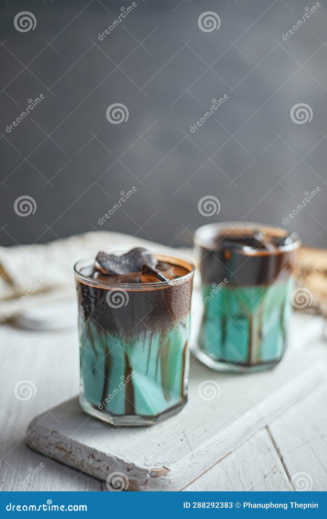 Signature Iced Chocolate Mint Drink in Glass Stock Image - Image of ...