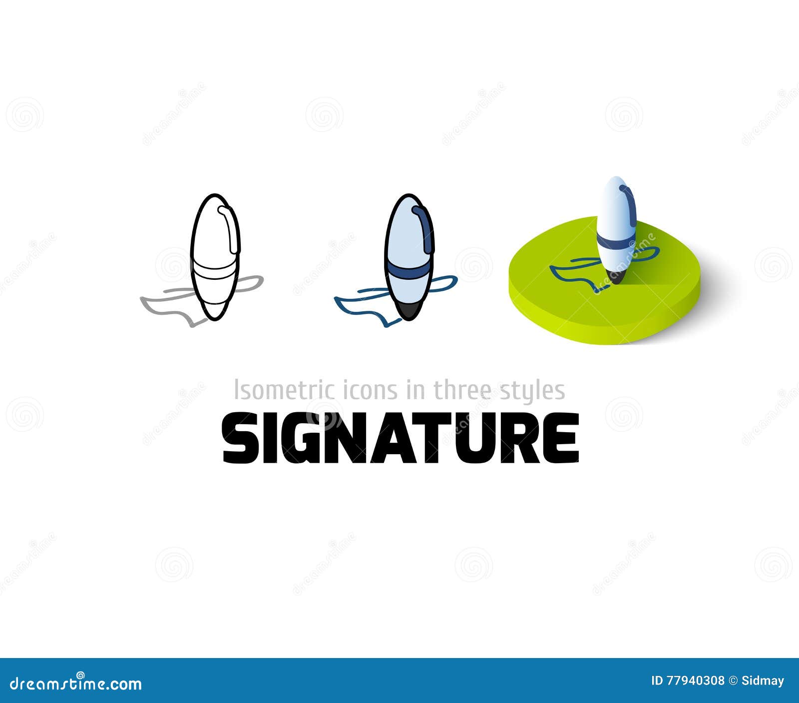 Signature Icon in Different Style Stock Vector - Illustration of ...