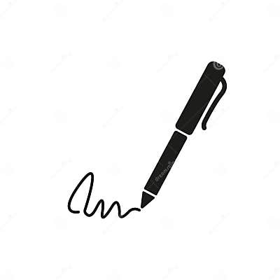 The Signature Icon. Pen and Undersign, Underwrite, Ratify Symbol Stock ...
