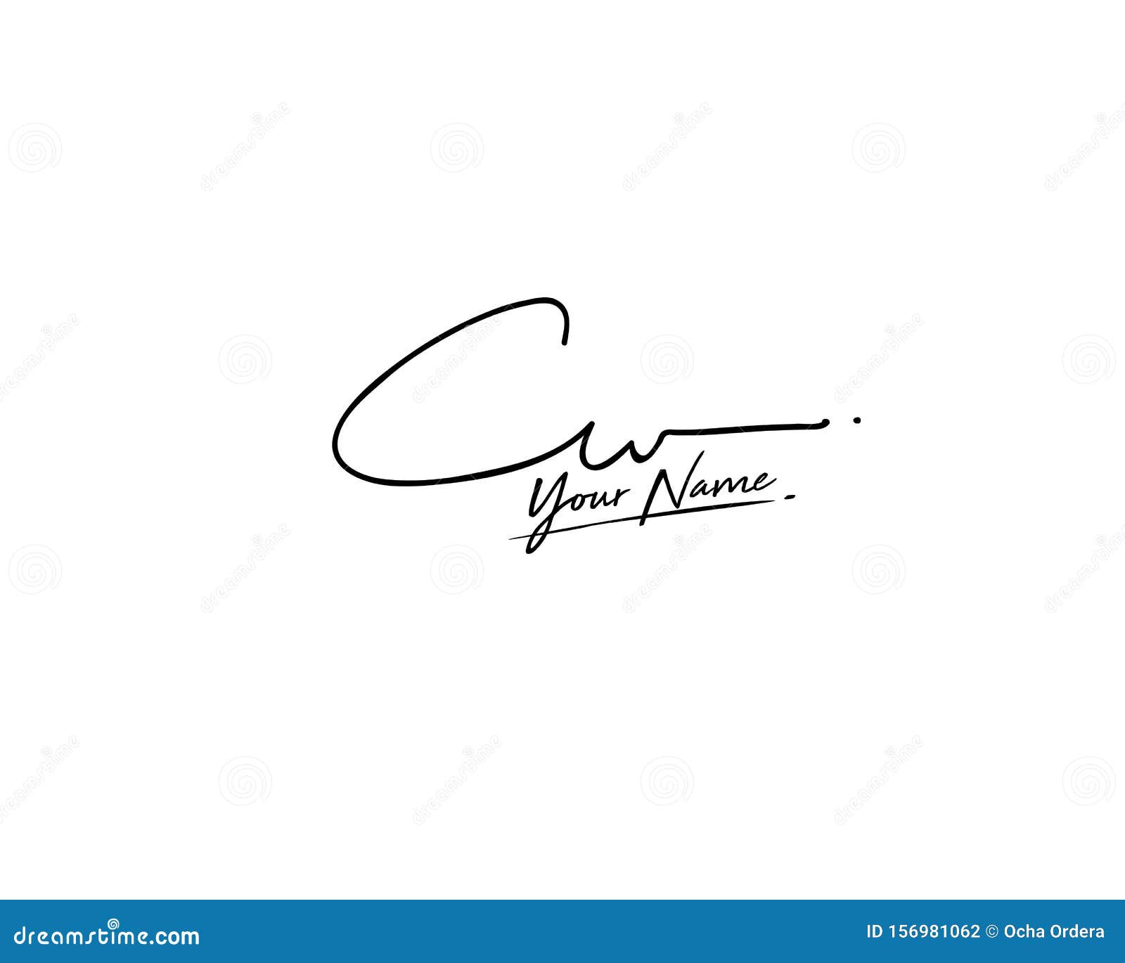 CW Signature Initial Logo Template Vector. Initial Signature Logo ...