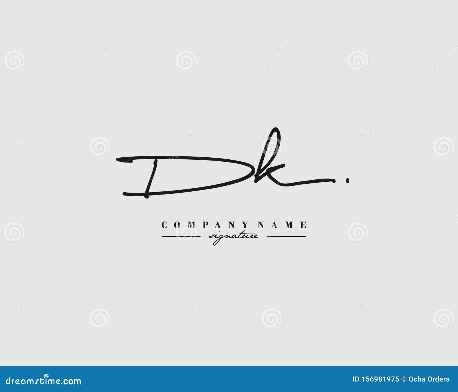 DK Signature Initial Logo Template Vector. Initial Signature Logo ...