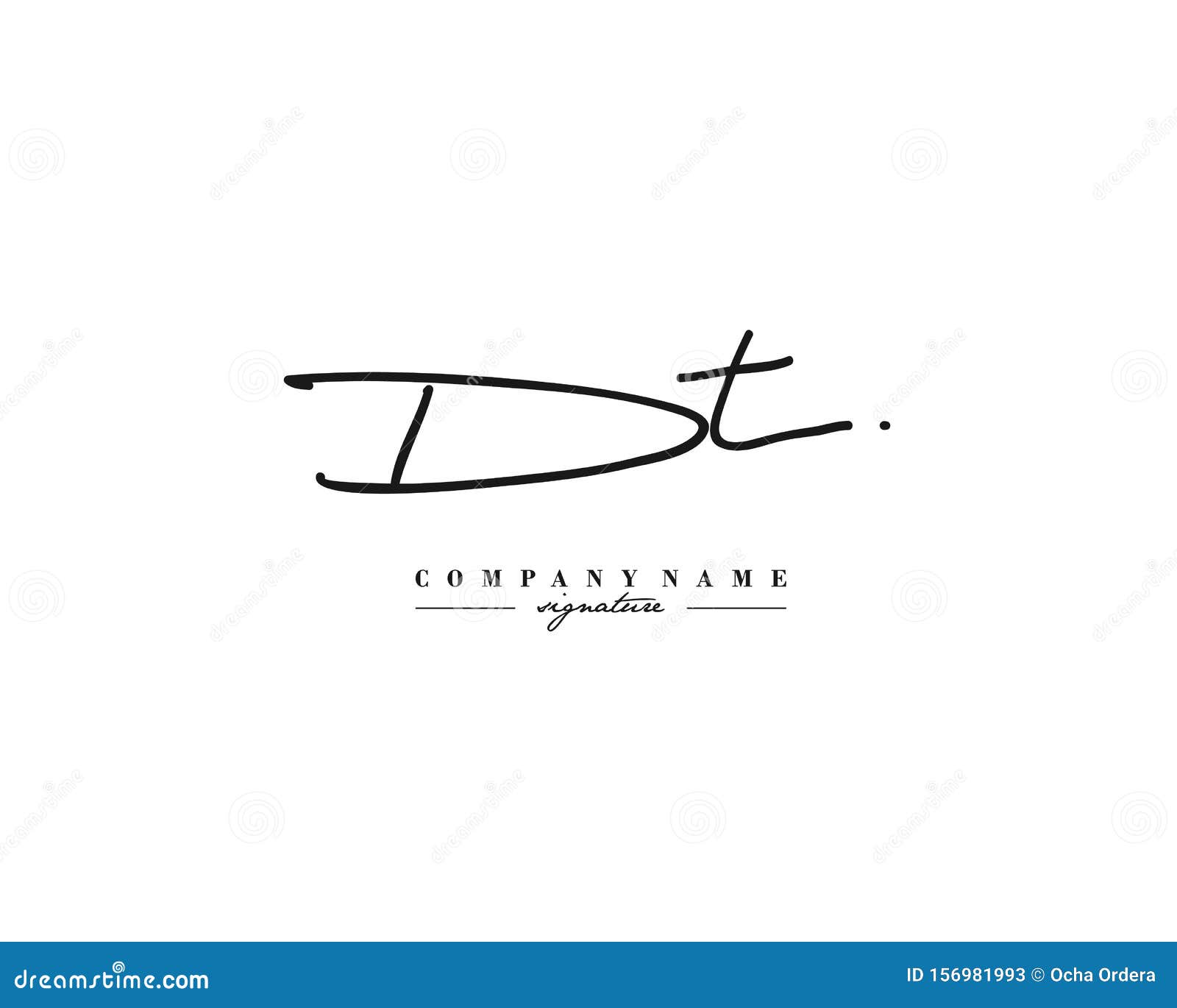 DT Signature Initial Logo Template Vector. Initial Signature Logo ...