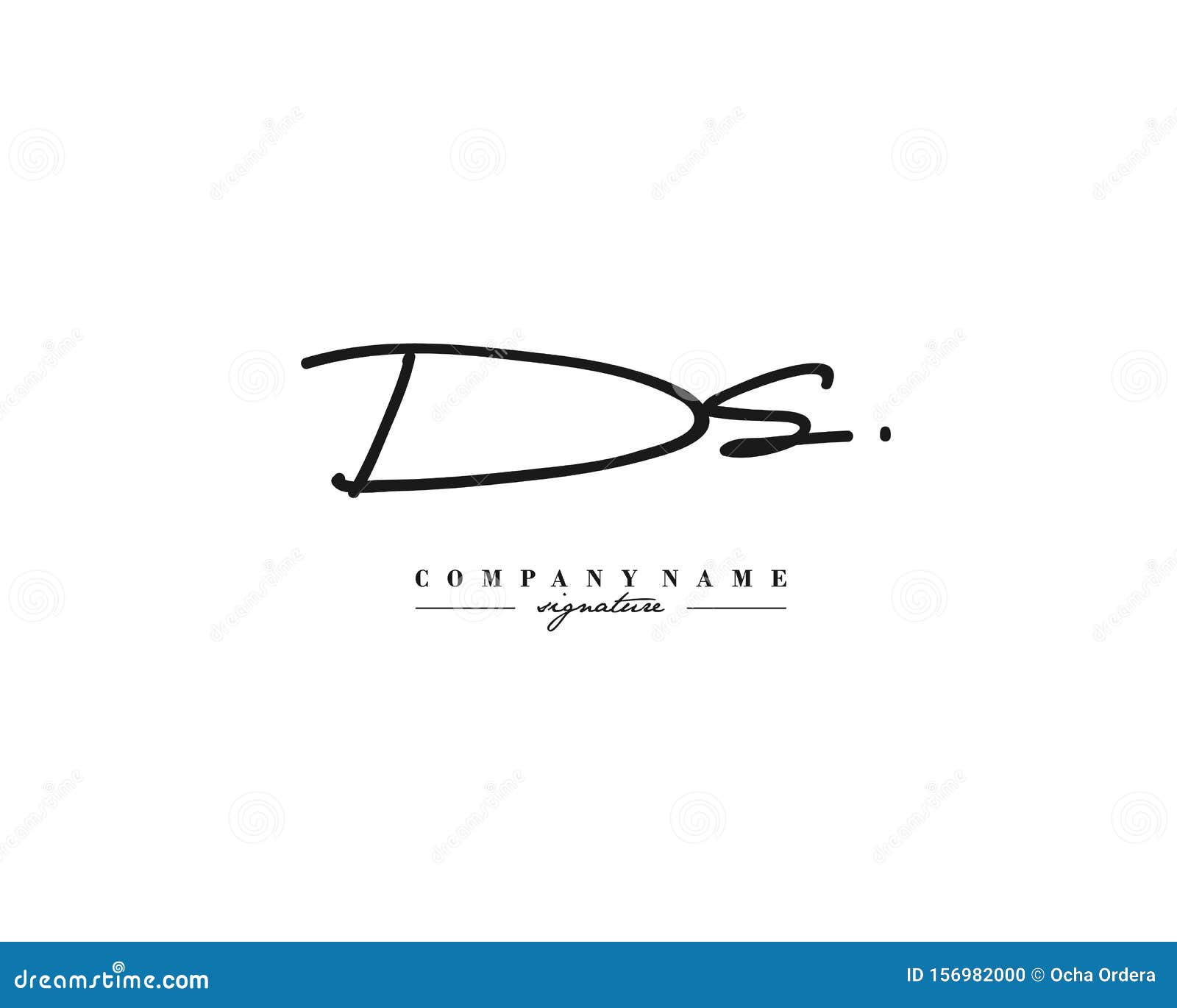 DS Signature Initial Logo Template Vector. Initial Signature Logo ...